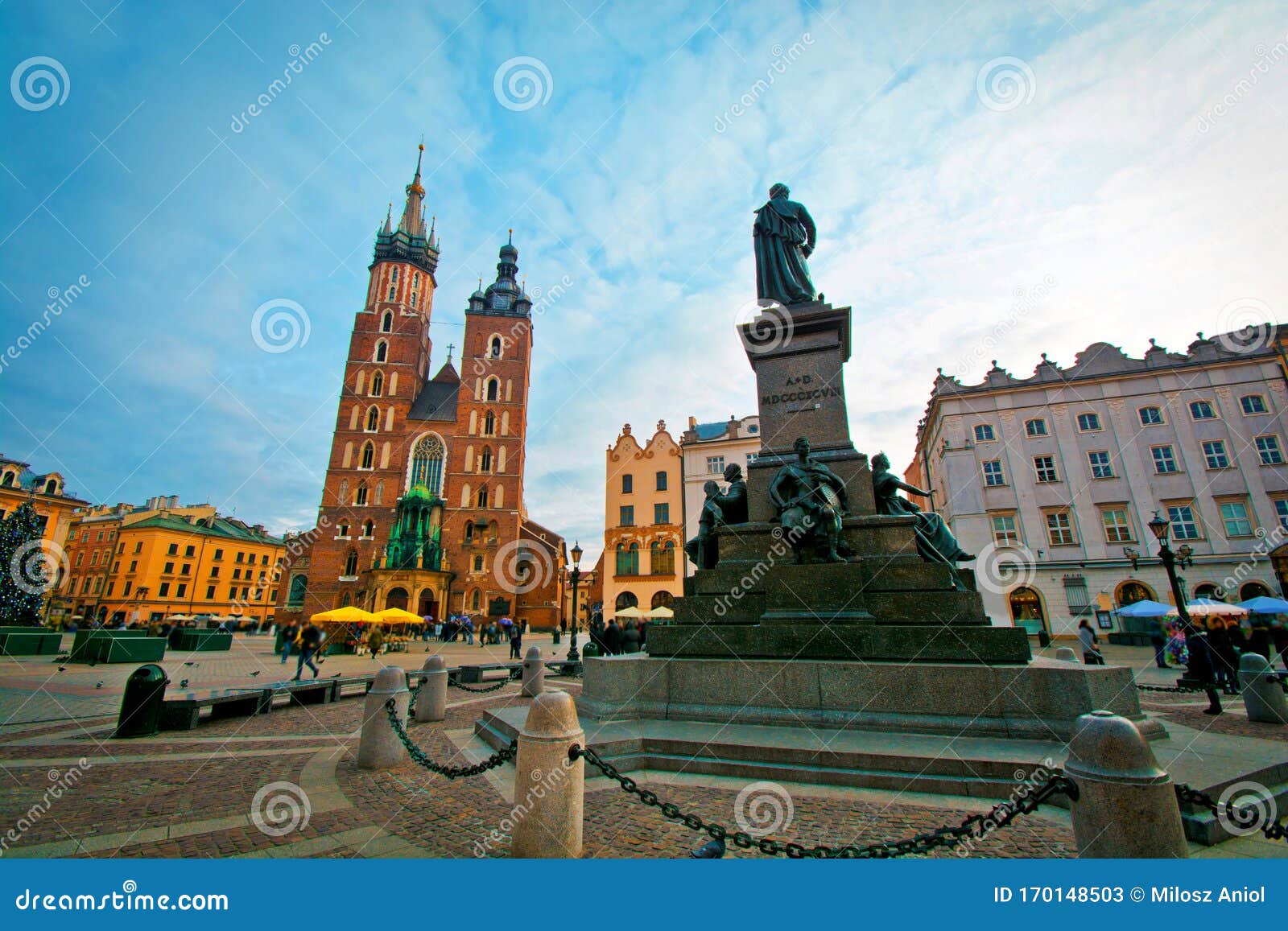 Cracow, Poland. Main Square Stock Image - Image of landmark, people ...