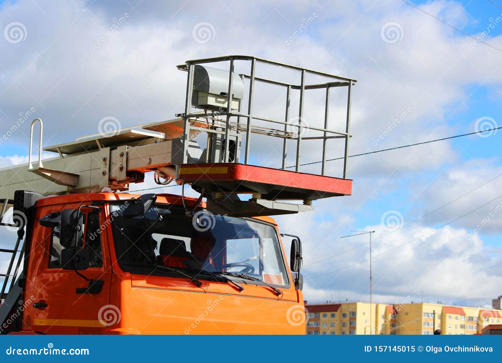 Cradle and Elevator on a Machine for High-altitude Work. Construction ...