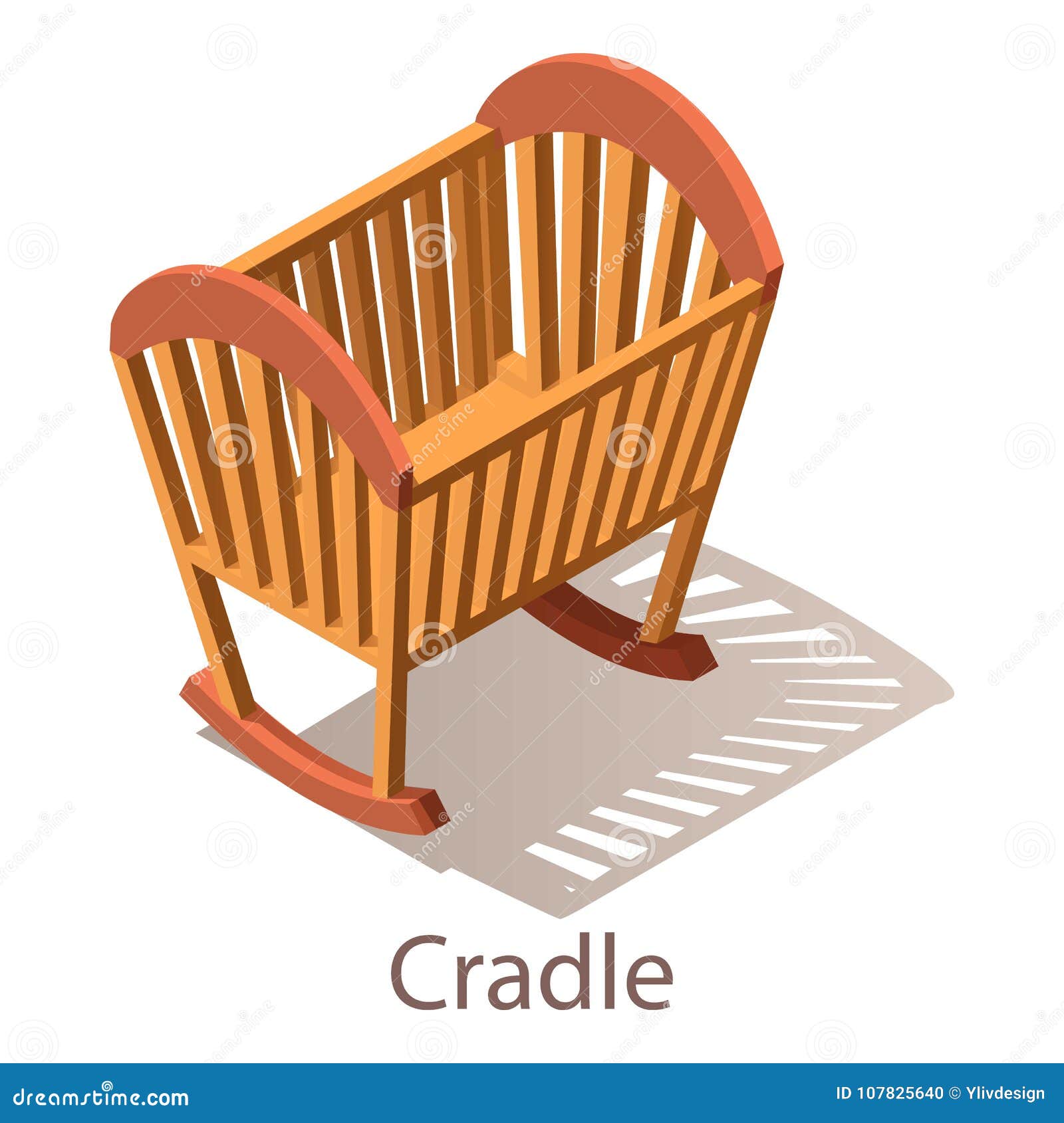 Cradle Icon, Isometric Style. Stock Vector - Illustration of child ...