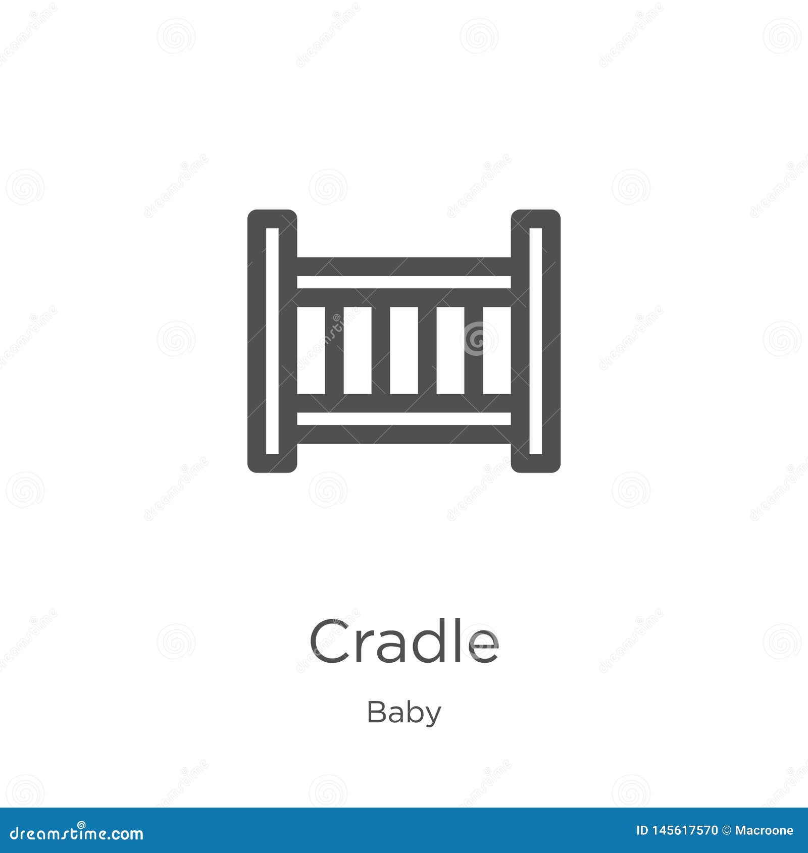 Cradle Icon Vector from Baby Collection. Thin Line Cradle Outline Icon ...