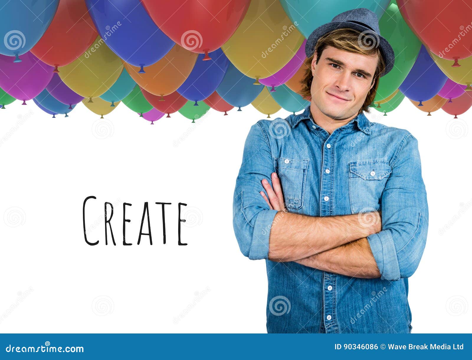 Craetive Man with Create Text with Drawings Graphics Stock Illustration ...