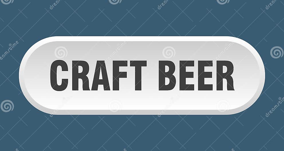 Craft Beer Button. Rounded Sign on White Background Stock Vector ...