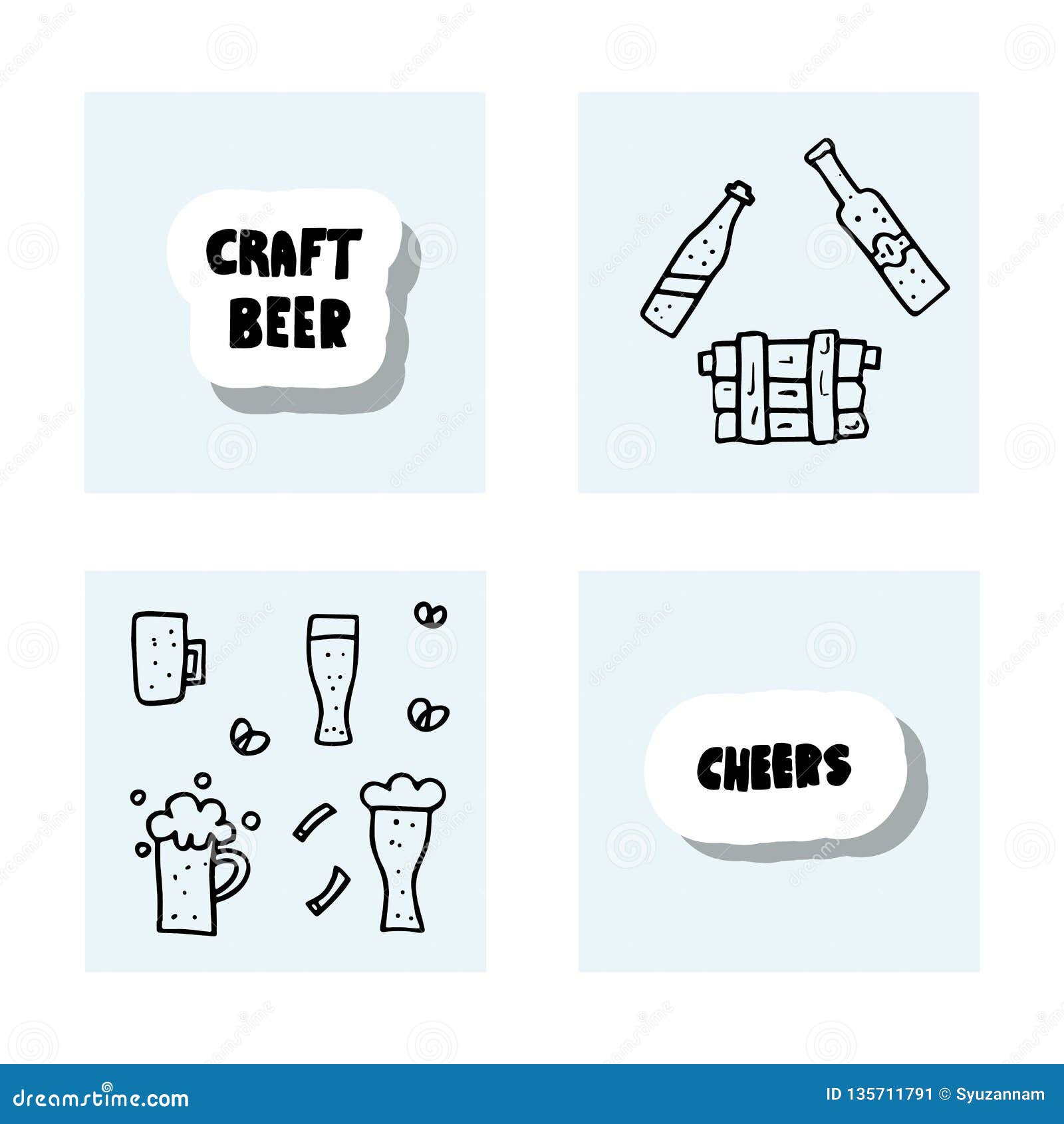 Craft Beer Elements Set. Vector Illustration. Stock Vector ...