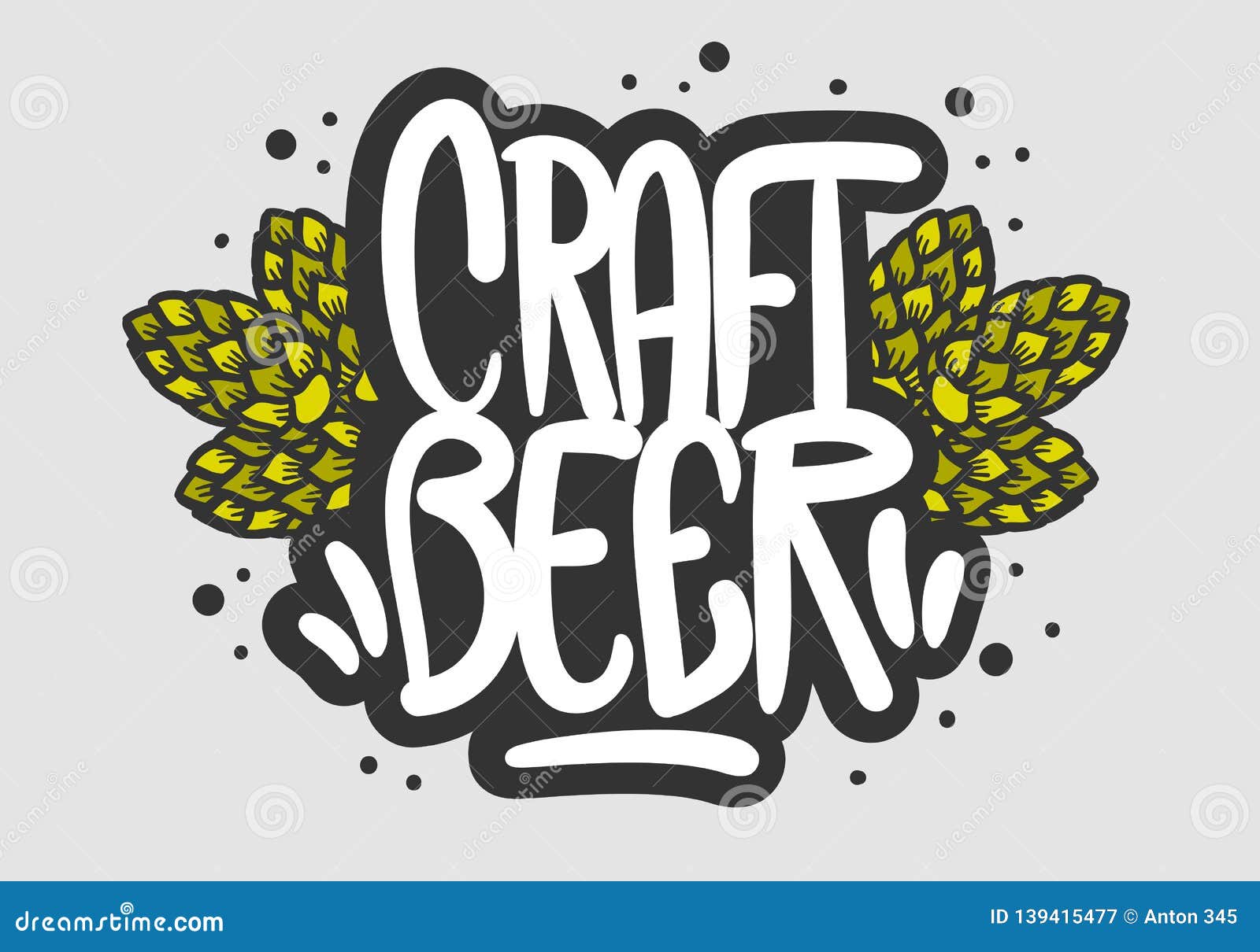 Craft Beer Hand Drawn Vector Design with Beer Hops Illustrations Stock ...