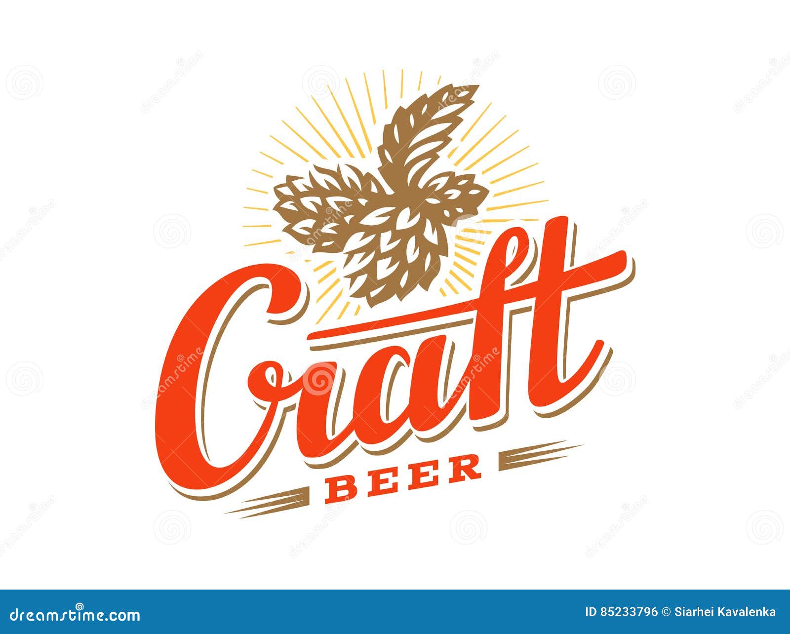 Craft Beer Logo- Vector Illustration Hop, Emblem Design Stock Vector ...