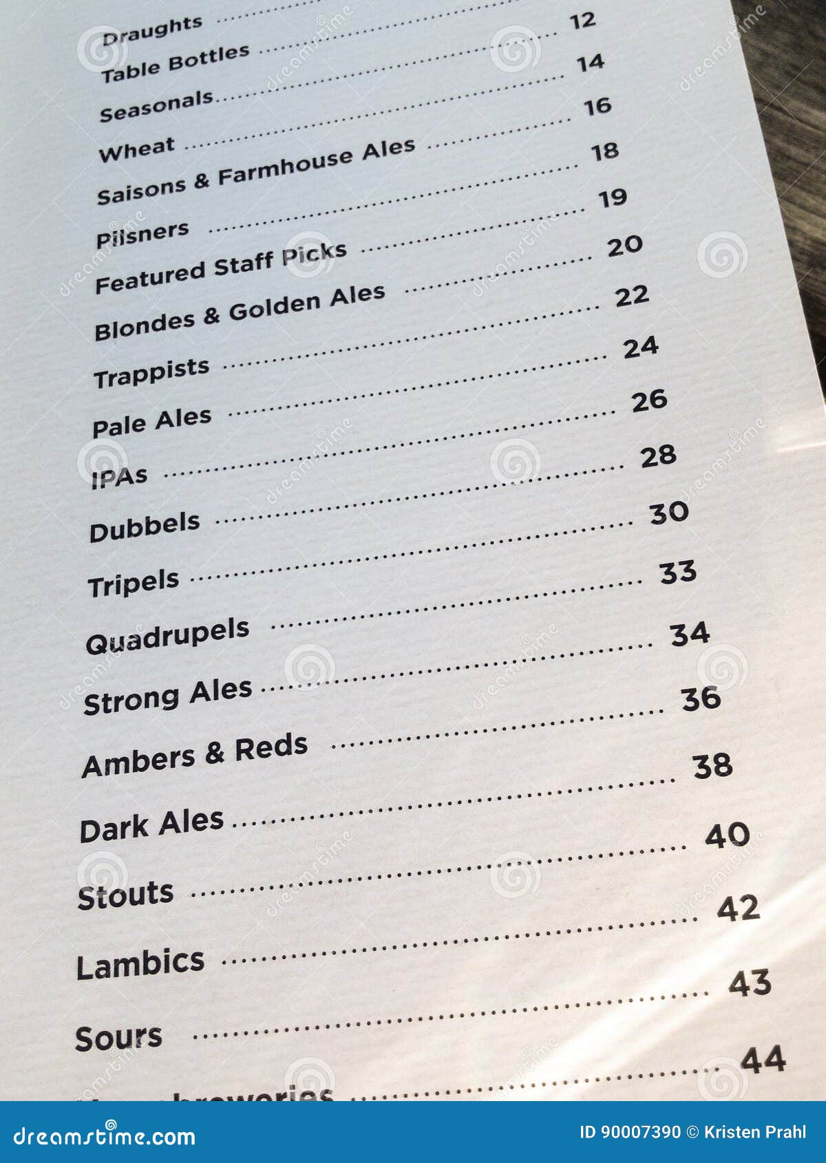 Craft Beer Menu at a Microbrewery Stock Photo - Image of microbrewery ...