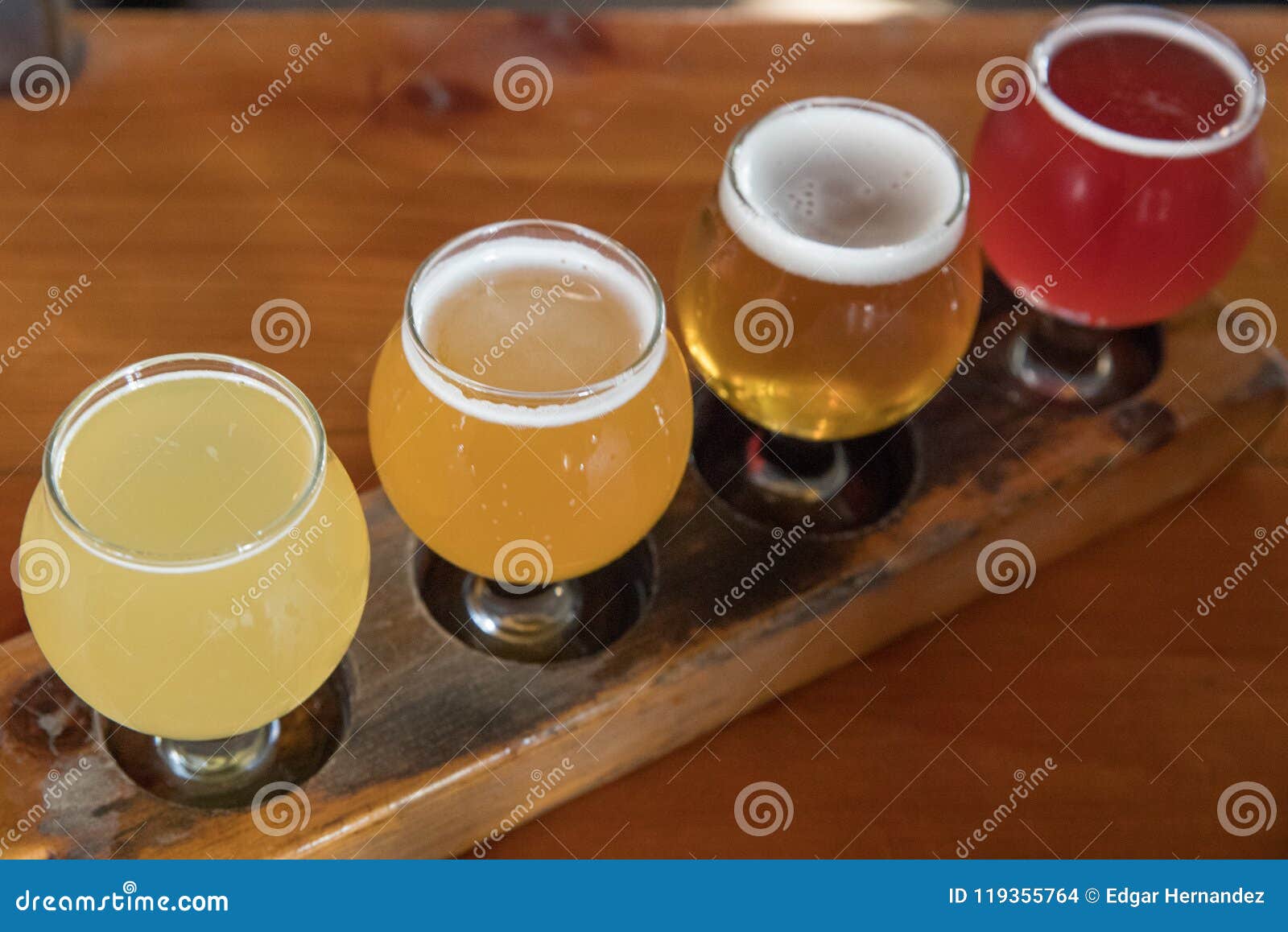 Craft Beer Sample Tasting Flight Stock Photo - Image of cold, beverage ...