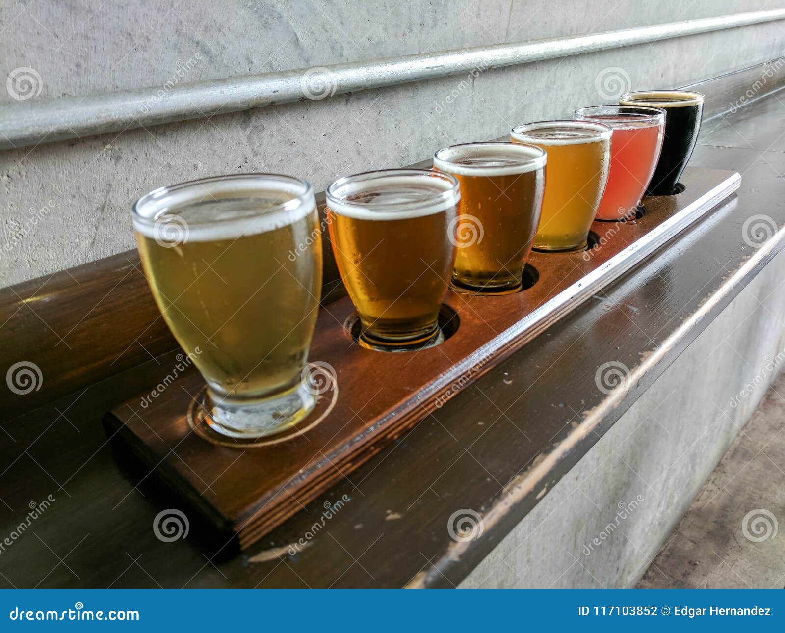 Craft Beer Tasting Flight stock photo. Image of golden - 117103852