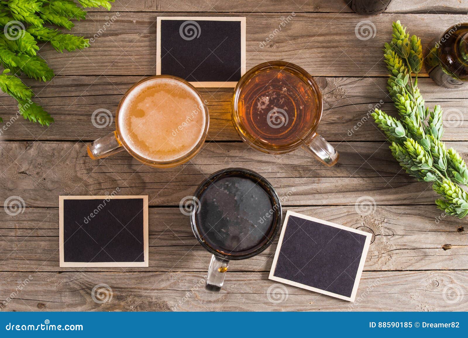 Craft Beer Tasting Wood Background. Stock Image - Image of denmark ...