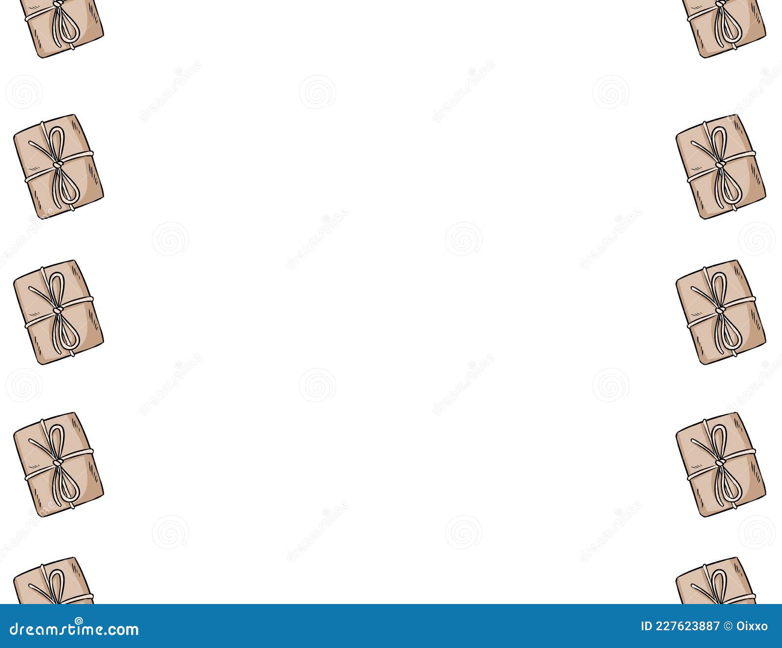 Craft Boxes Hand Drawn Vector Outline Doodles Seamless Border Pattern ...