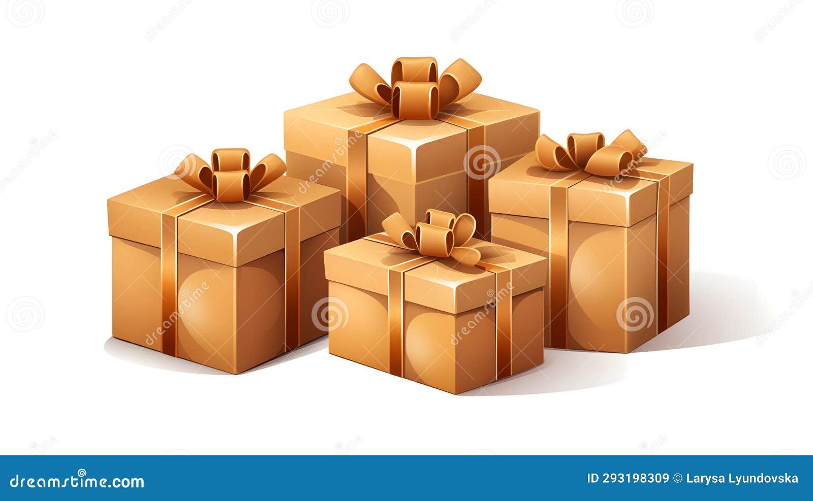 Craft Boxes for Packaging on a White Background in Cartoon Style Stock ...