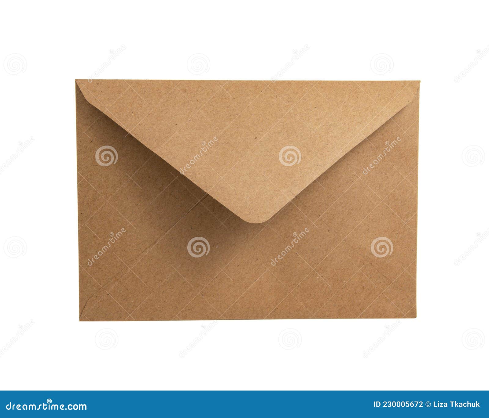 Craft Brown Paper Envelope for Mail Isolated on the White Background ...