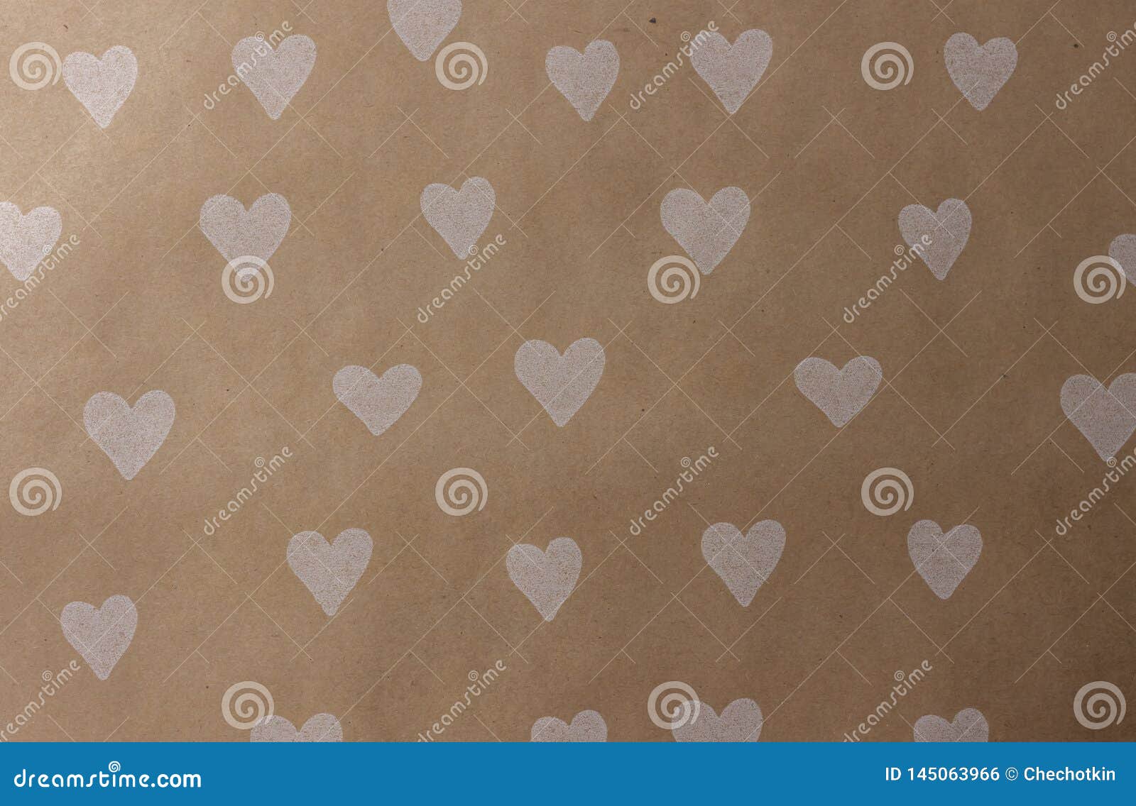 Craft Brown Paper with White Hearts Background Stock Photo - Image of ...