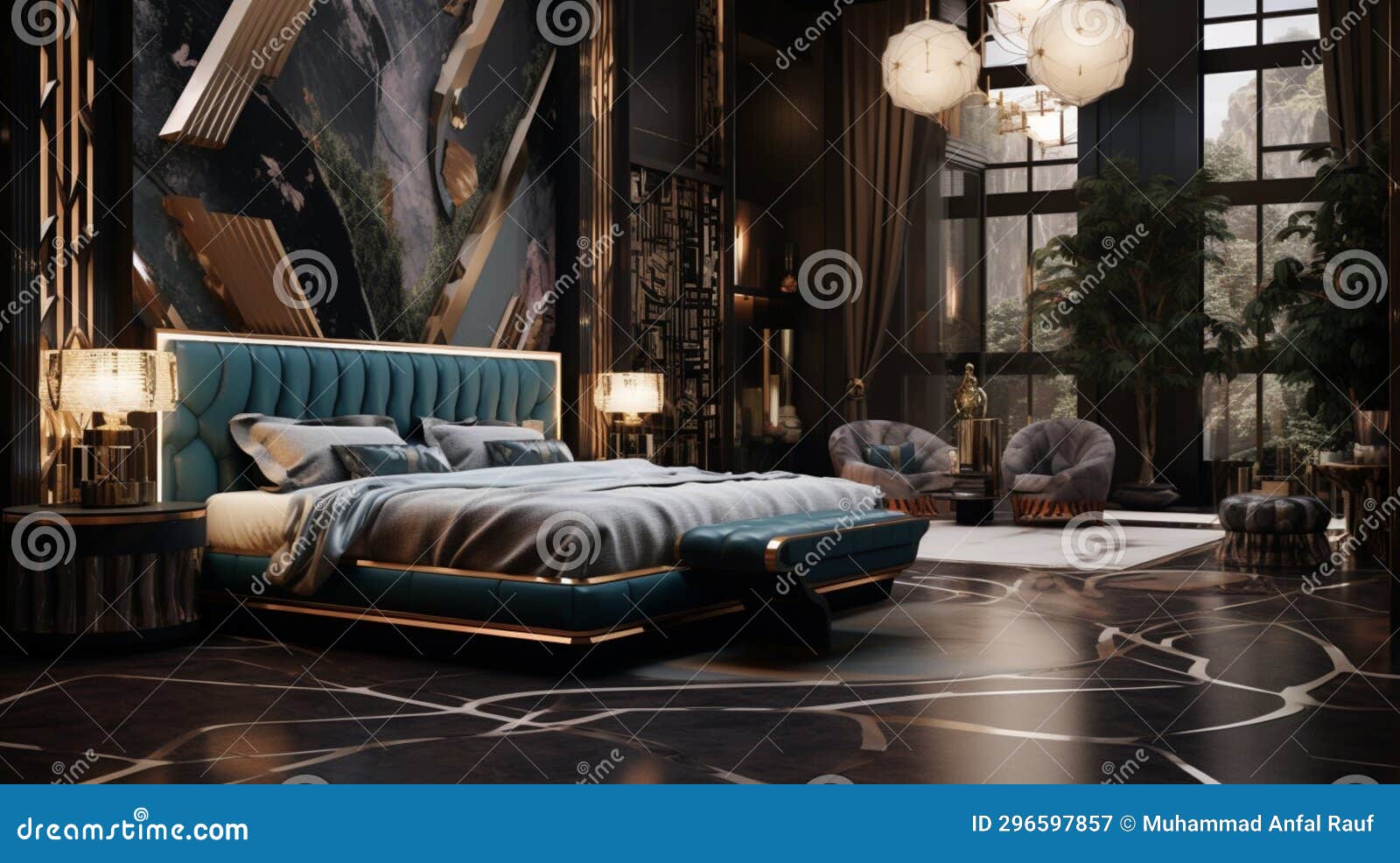 Craft a Captivating Bedroom Setting Featuring a Modern and Opulent ...