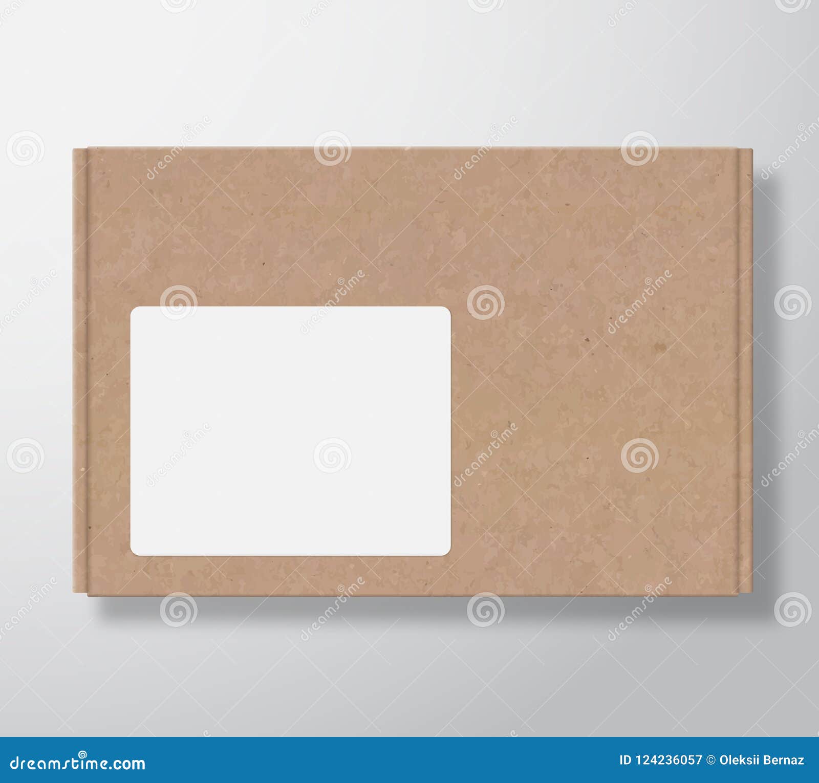 Craft Cardboard Box Container with Clear White Square Label Template ...