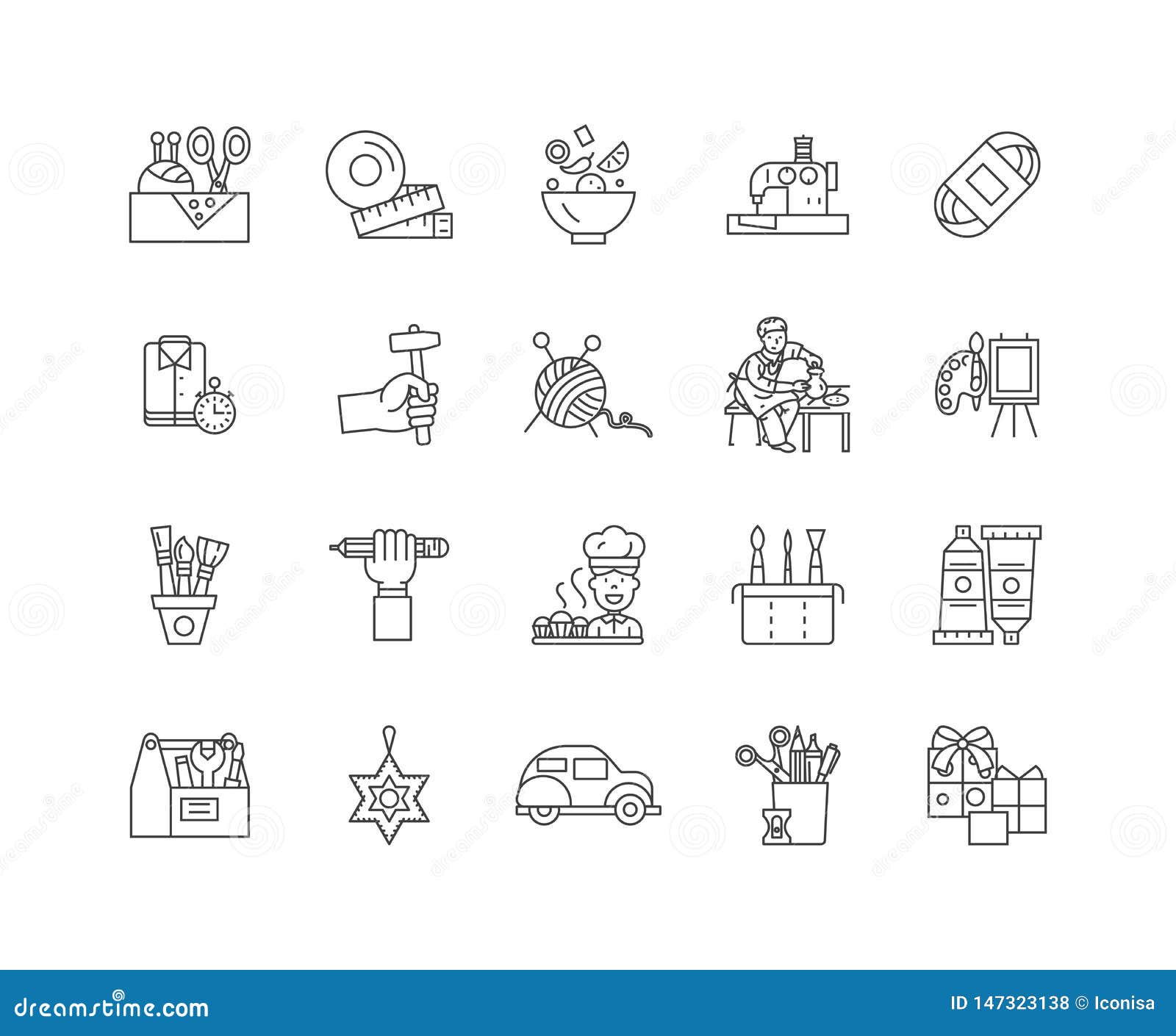 Craft Classes Line Icons, Signs, Vector Set, Outline Illustration ...