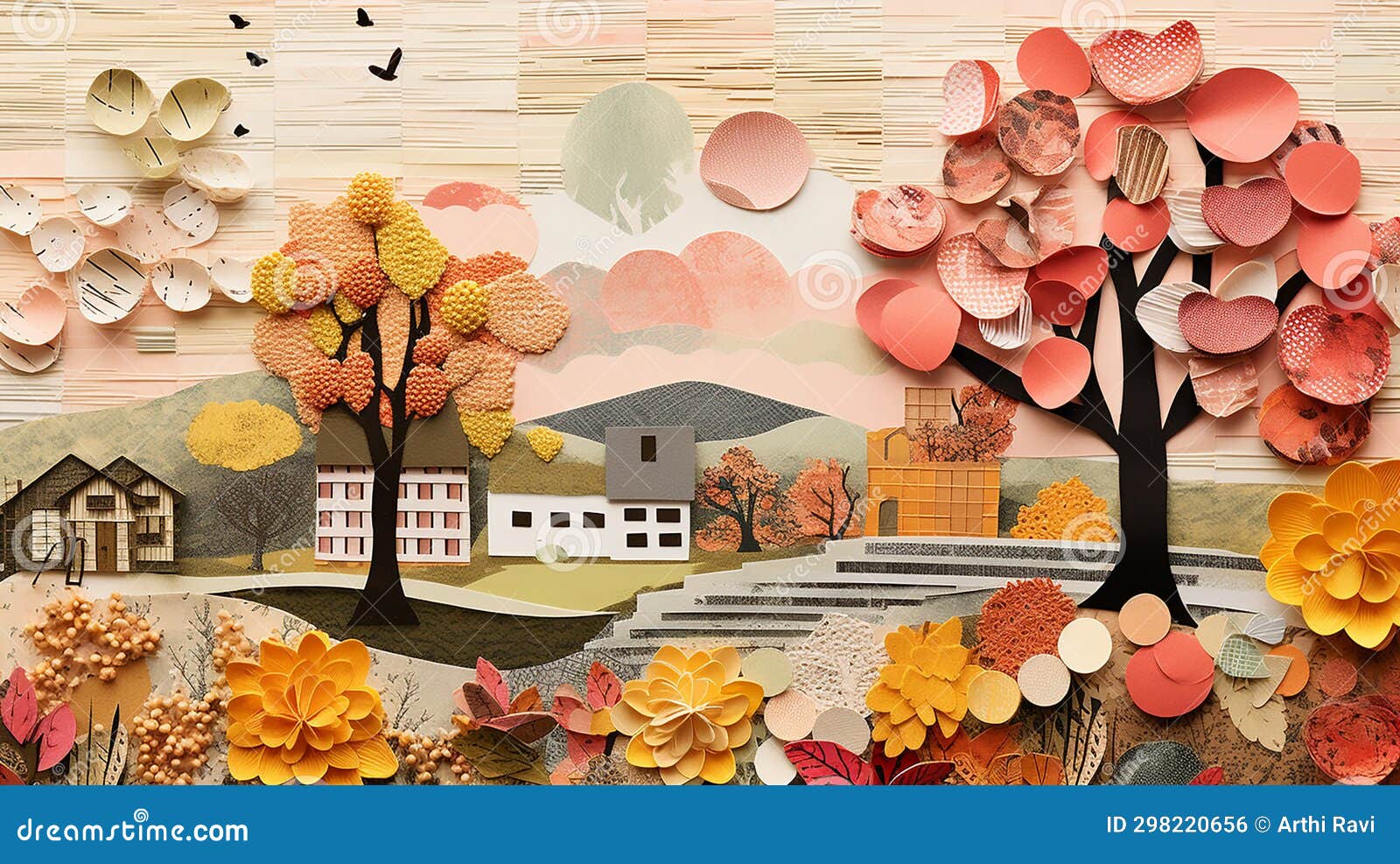 Craft a Collage-style Graphic with Layered Elements Representing Each ...