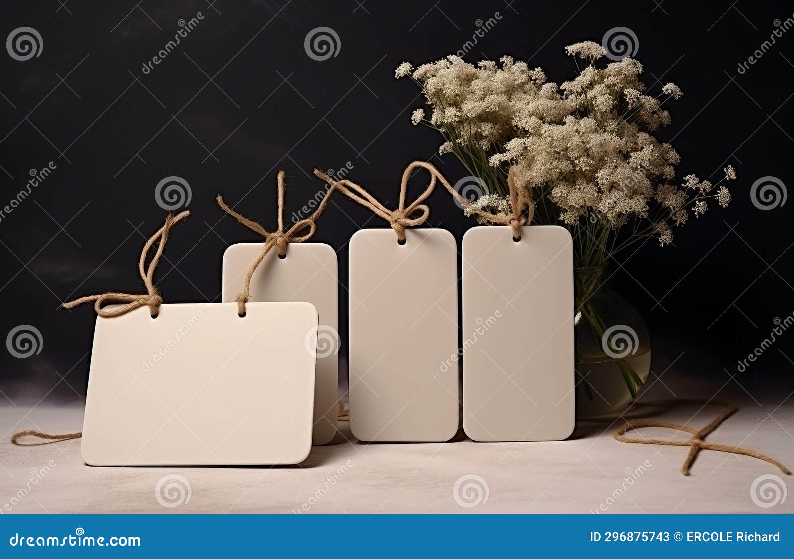 White Rectangular Tags: Make Your Packaging Stand Out! Stock ...