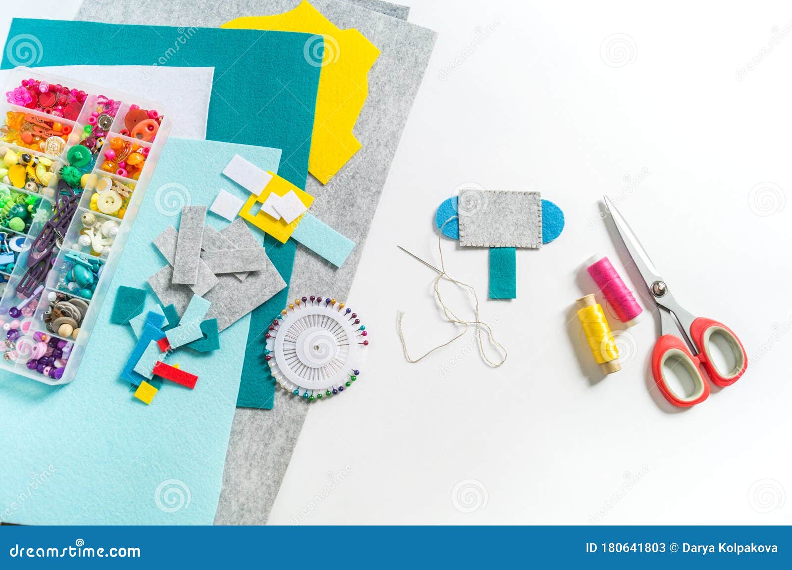 Craft from Felt. Futuristic Robot Stock Image - Image of workspace ...