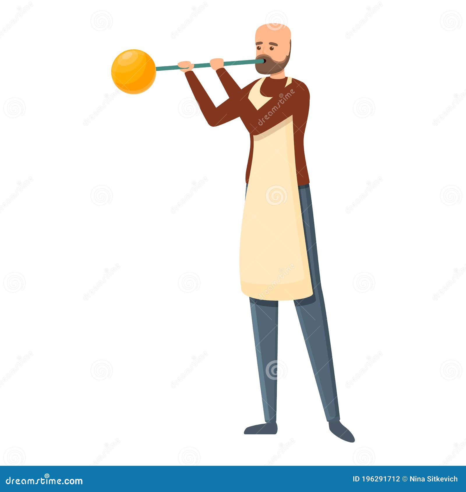 Craft Glass Blower Icon, Cartoon Style Stock Vector - Illustration of ...