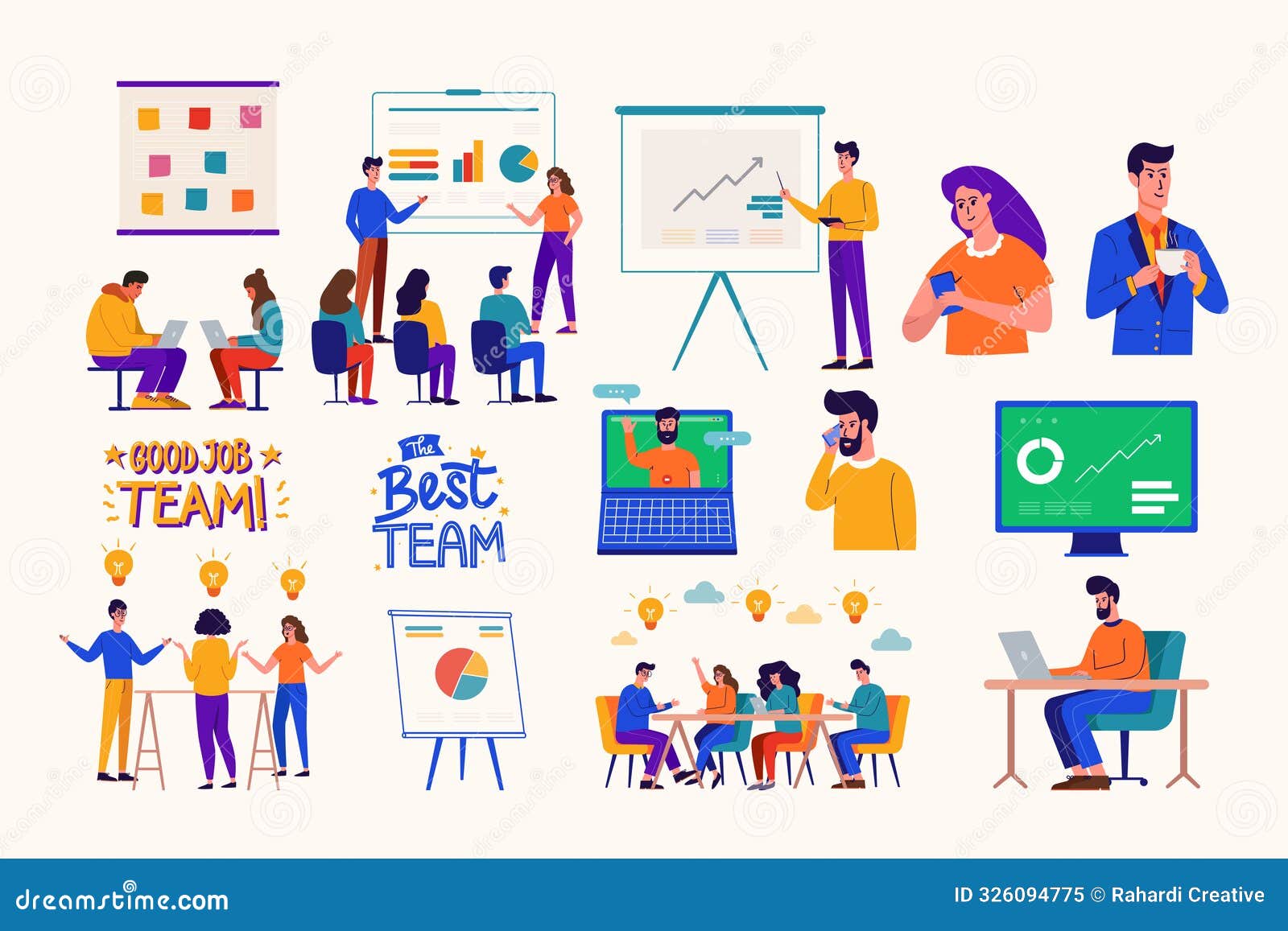 Corporate Team Culture Illustration Pack Stock Illustration ...