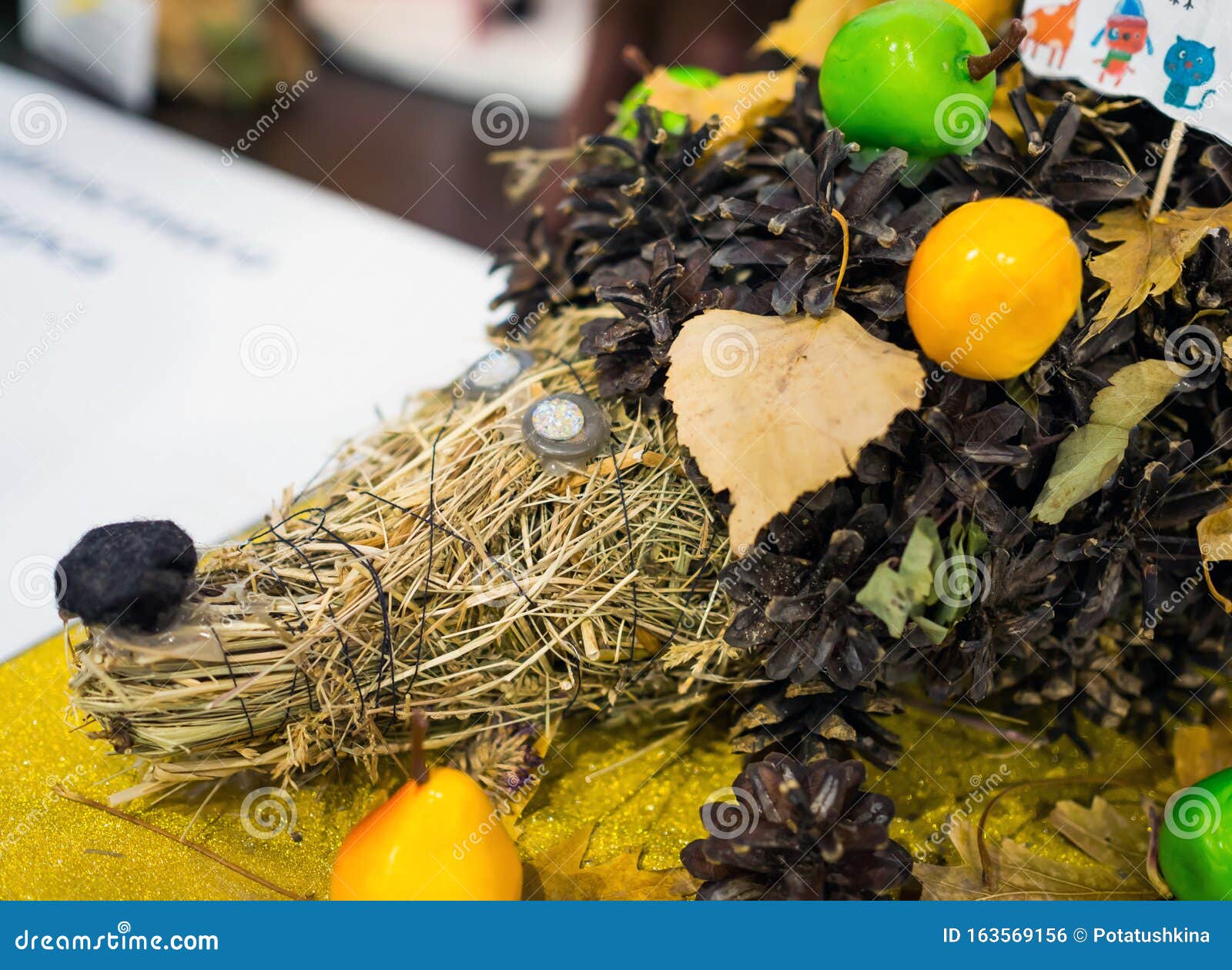 Cat And Dog Made Of Straw. Animals Made From Straw Bales. Royalty-Free ...