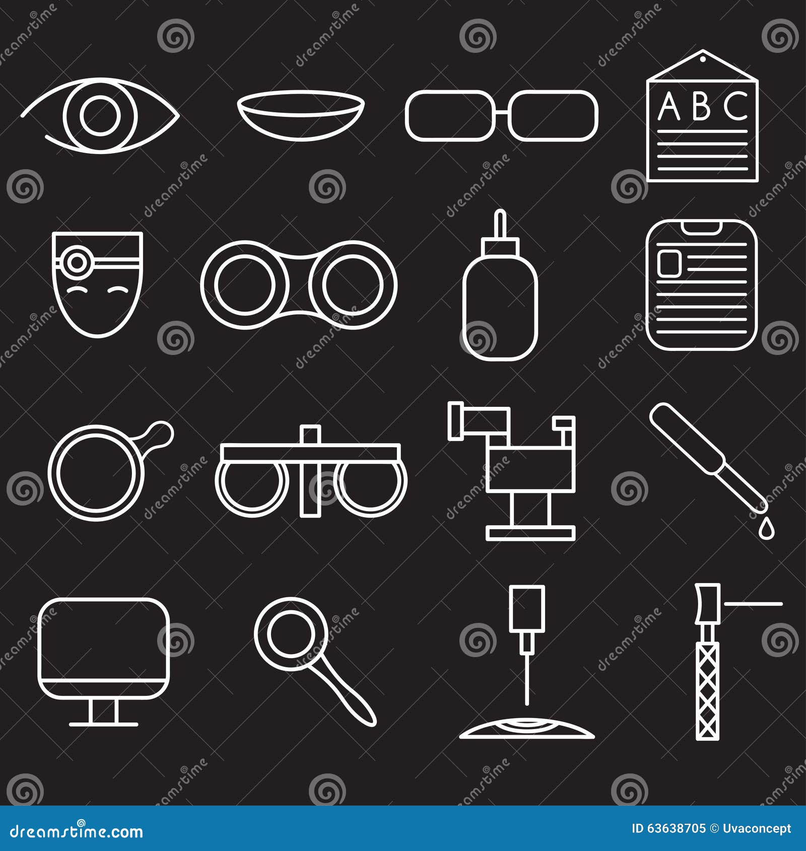 Craft Icons Set of Ophthalmology and Optometry Stock Vector ...