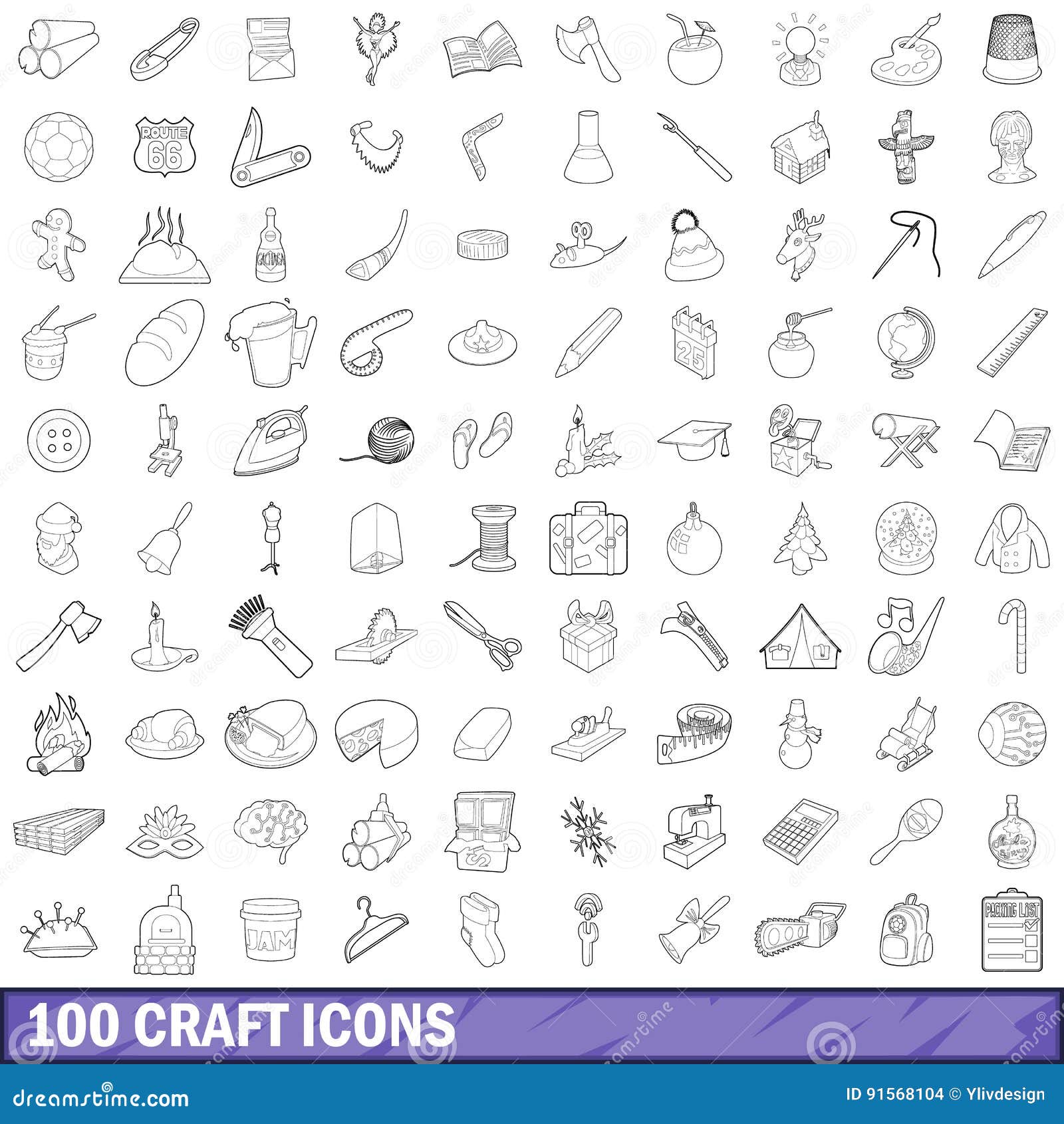 100 Craft Icons Set, Isometric 3d Style Vector Illustration ...