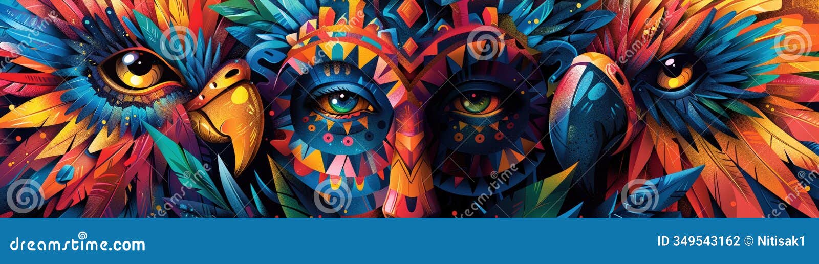 Image Of Morphing Blue Abstract Shape Moving On Layered Green ...