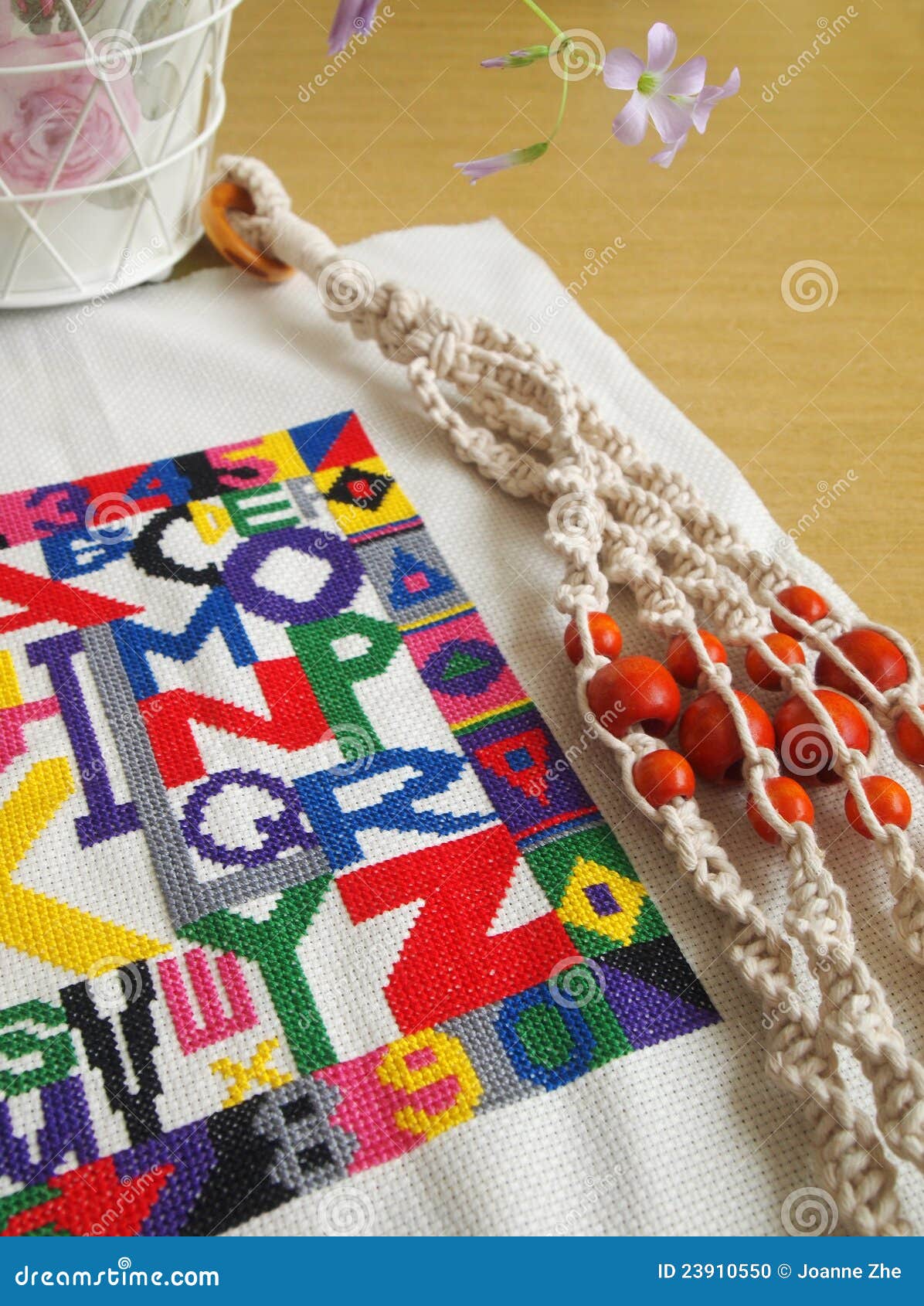 Craft Items Still Life, Macrame, Cross Stitching Stock Photo - Image of ...