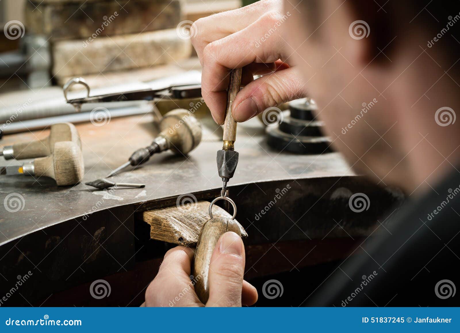 Craft jewellery making. stock image. Image of hand, making - 51837245
