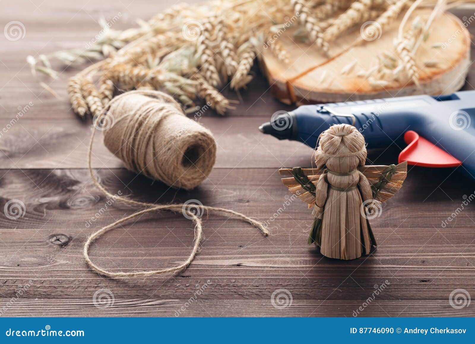 Craft Made Ethnical Wing Angel from Straw Stock Photo - Image of ...