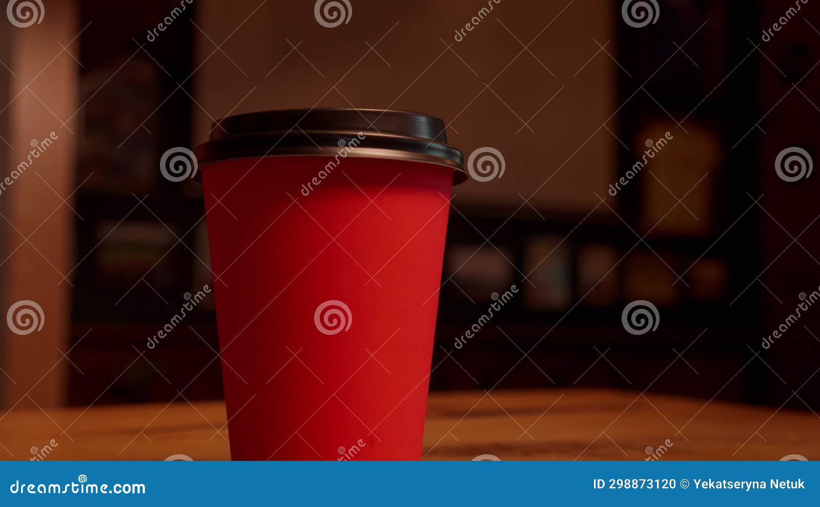 Craft Red Disposable Cup for Hot Drinks Presentation. Coffee for Take ...