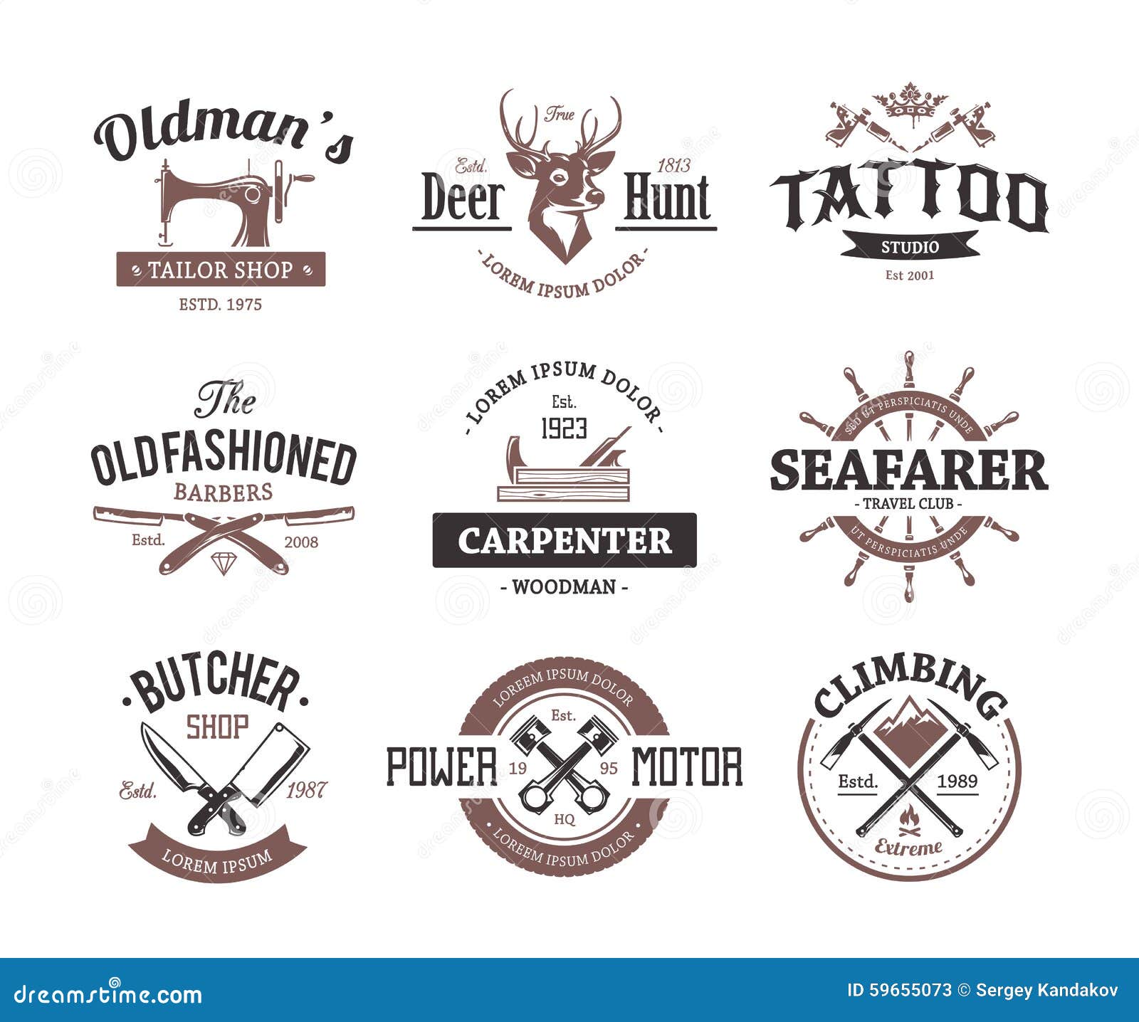 Craft Retro Emblems stock vector. Illustration of retro - 59655073