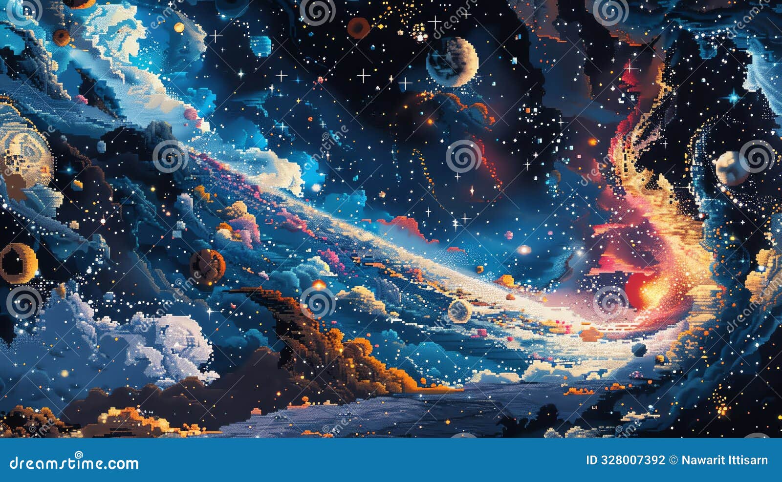 Craft a Striking Pixel Art Piece Combining Space Exploration and Dance ...