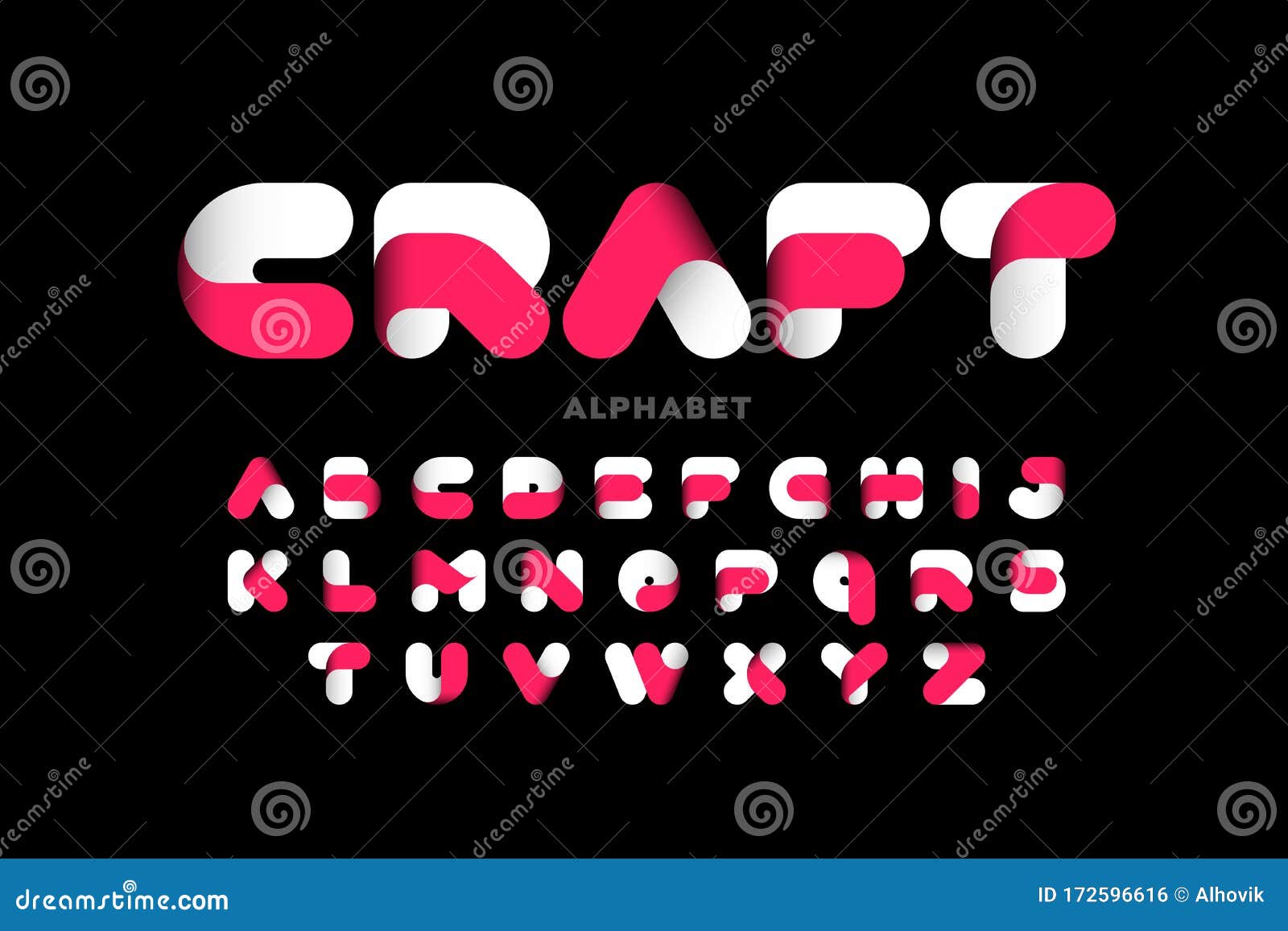 Craft style font stock vector. Illustration of alphabet - 172596616