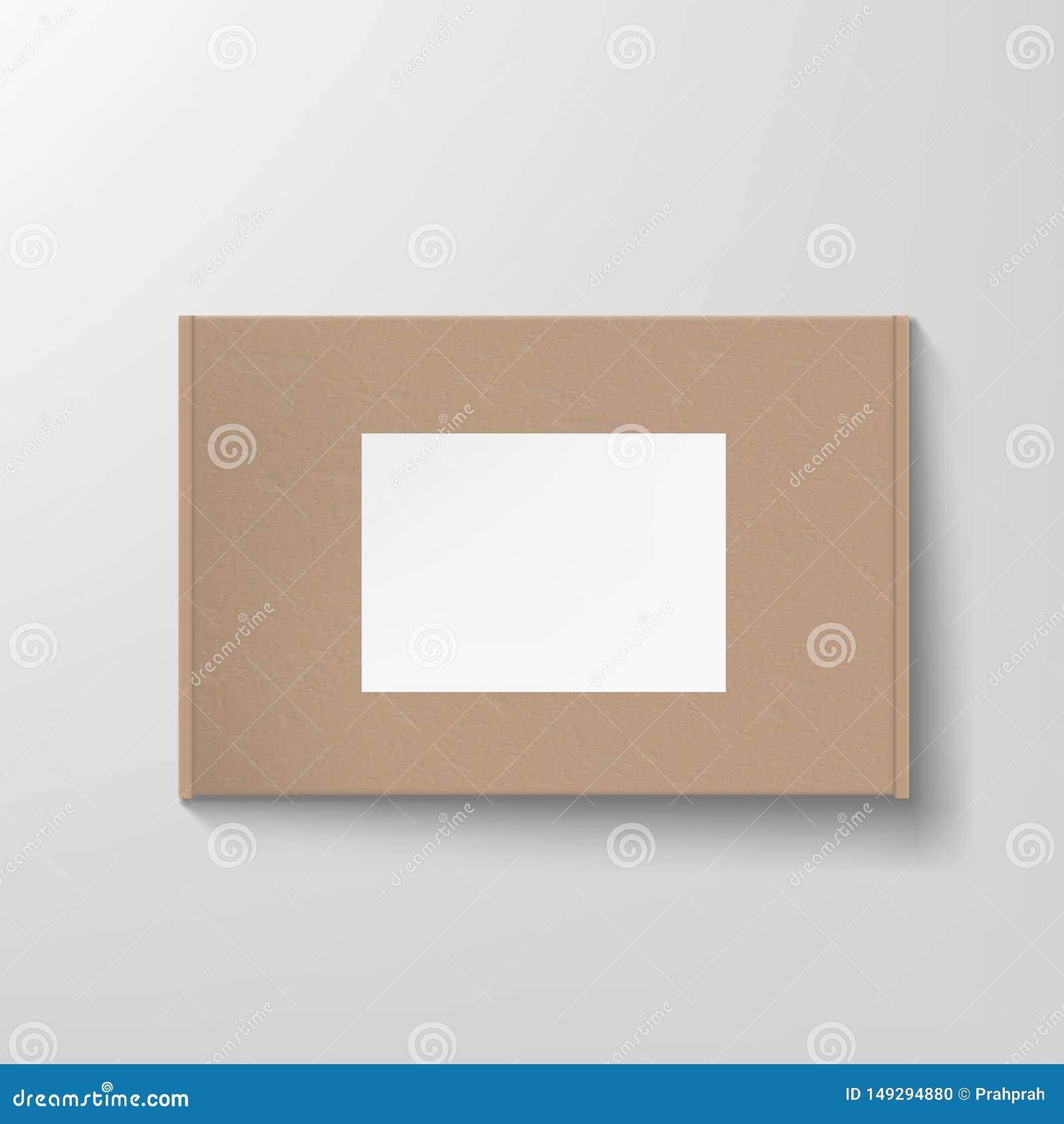Craft Textured Cardboard Box Container Packaging with Clear White Label ...