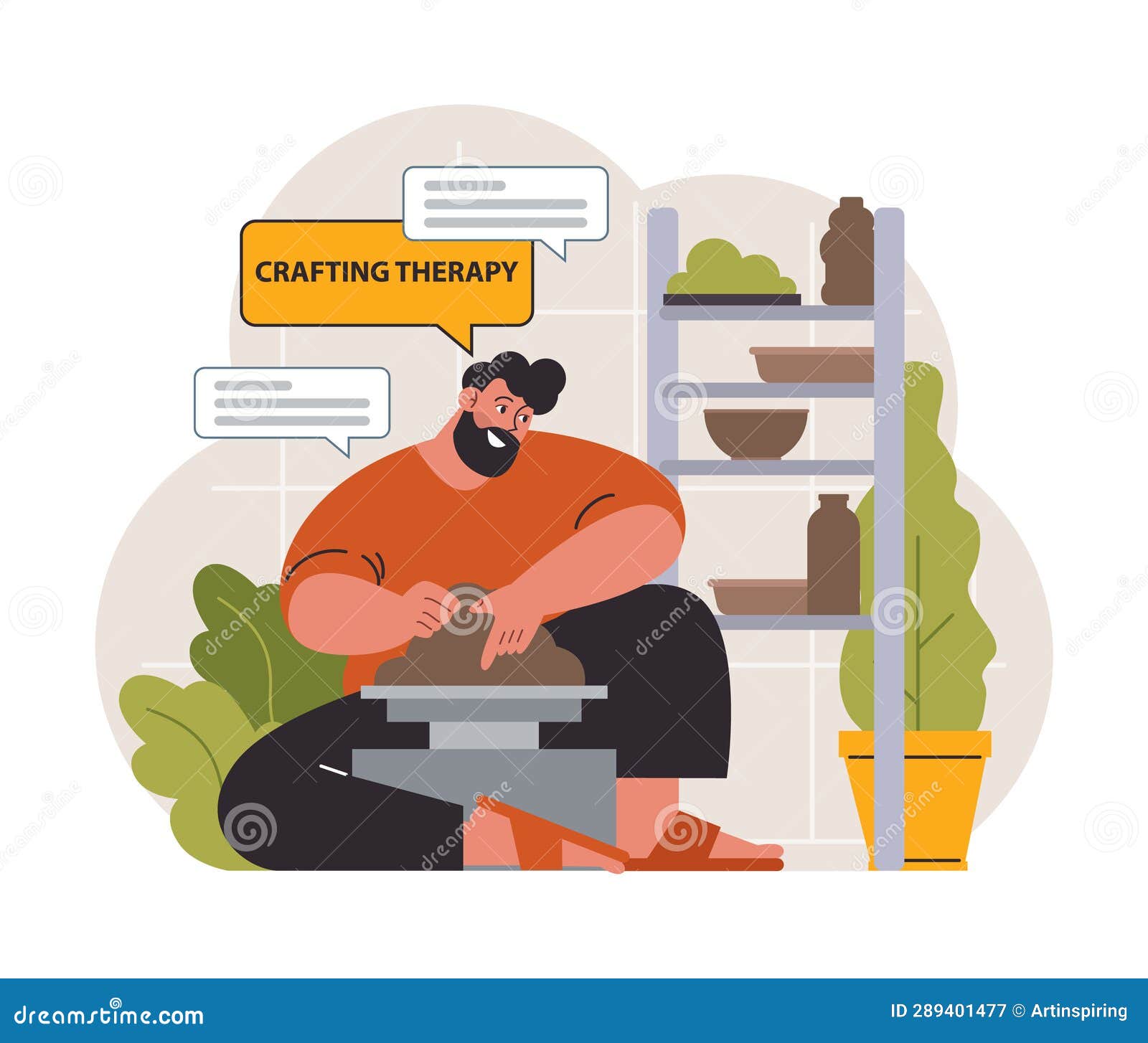 Craft Therapy. Character Developing a Creativity Stock Vector ...