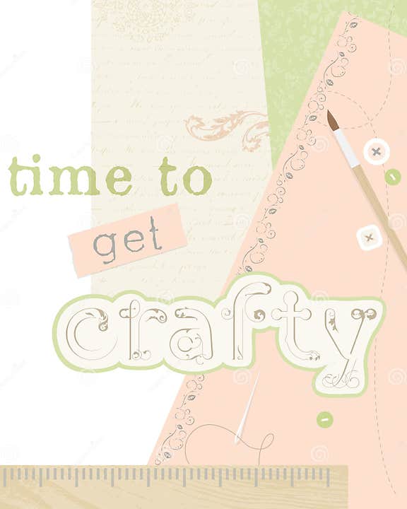 Time to get crafty stock vector. Illustration of stitches - 270077488