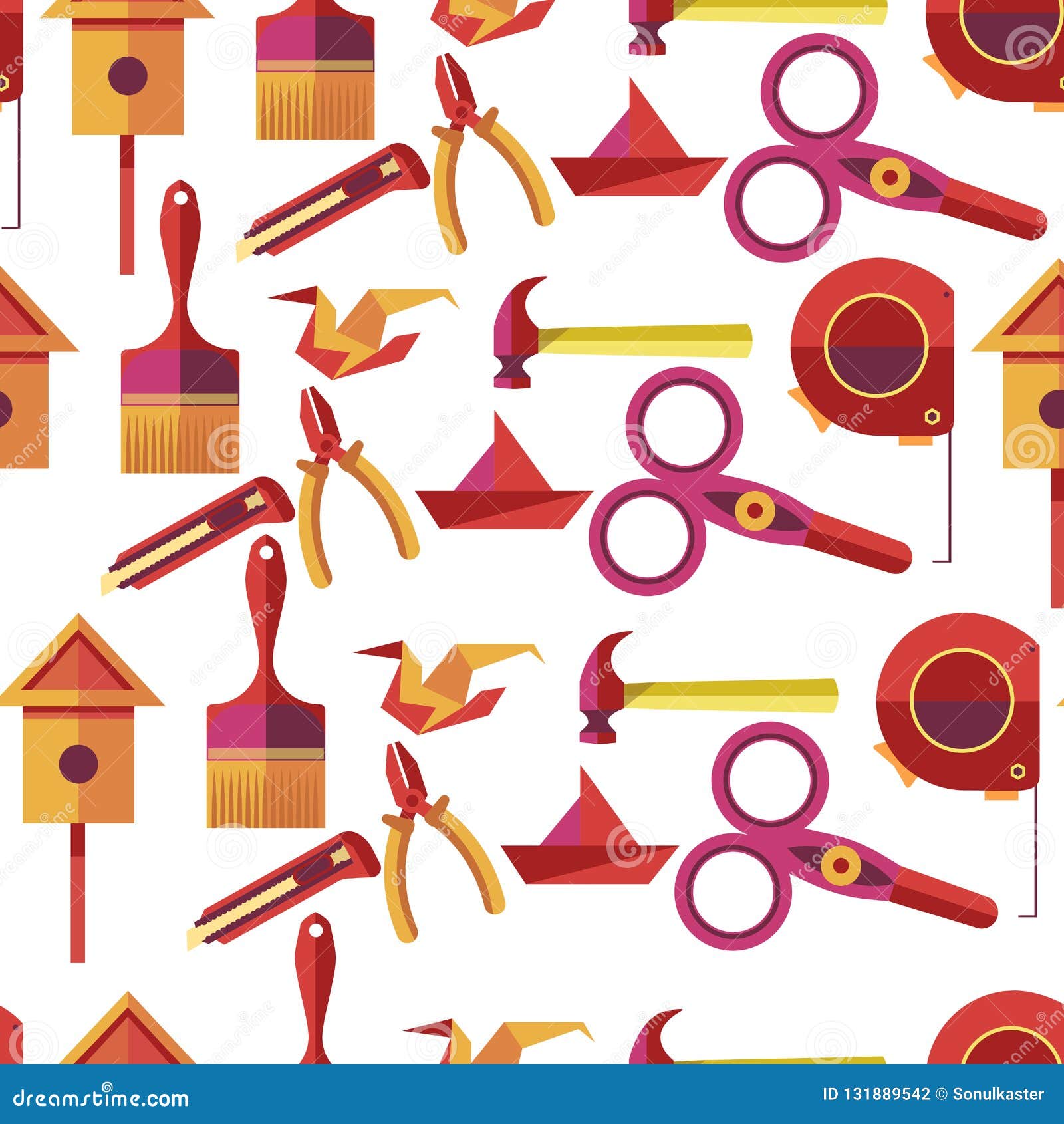 Craft Tools and Handmade Instruments, Hobby Items Vector. Stock Vector ...