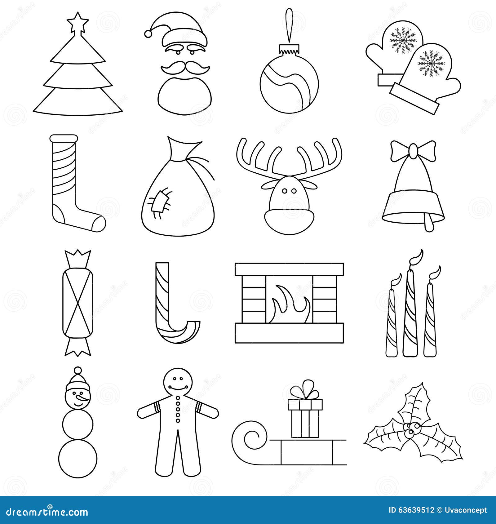 Craft Vector Icons Set of Christmas Theme Stock Vector - Illustration ...