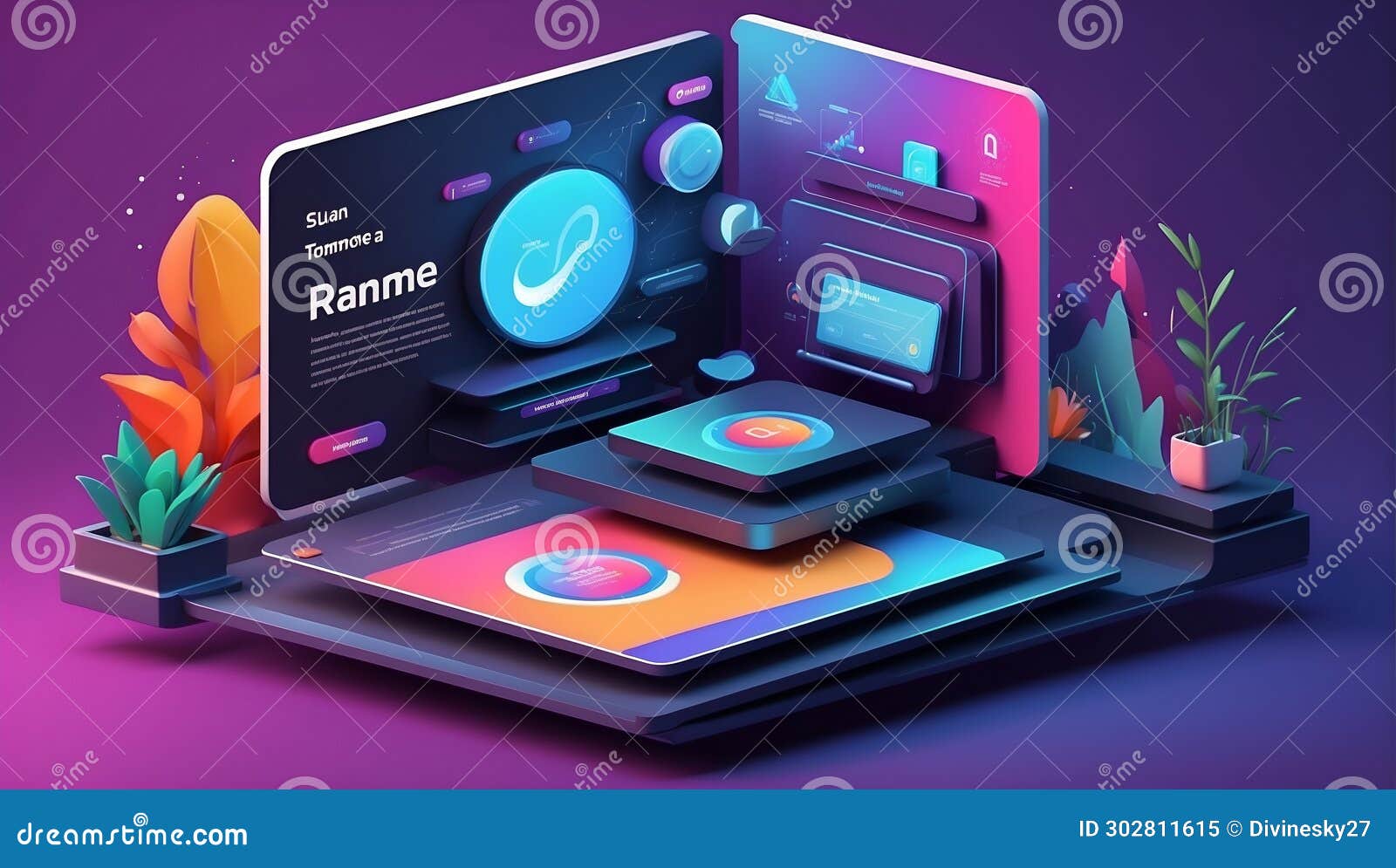 Versatile Vector UI Design. AI Generate Stock Illustration ...