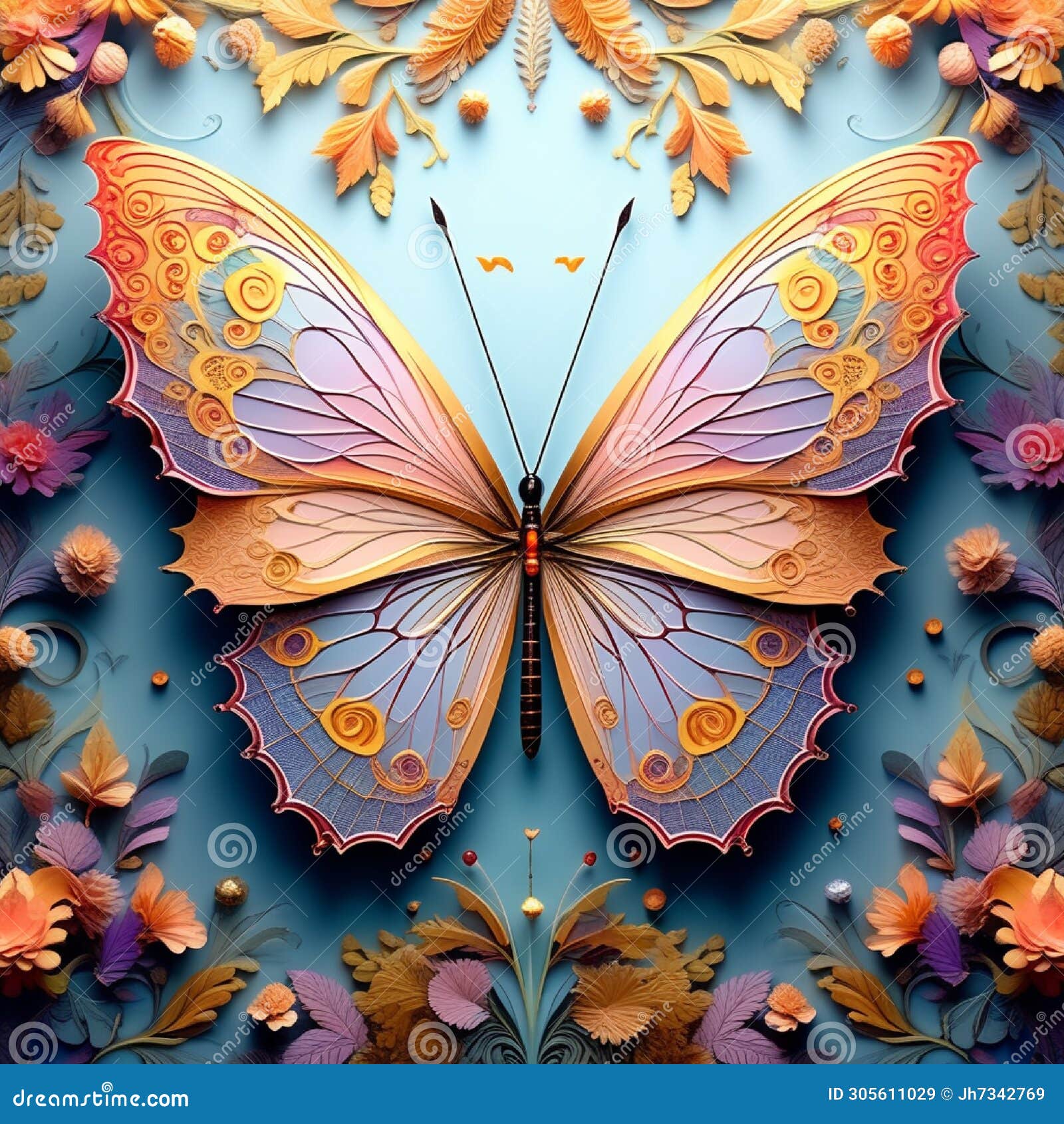 Craft a Visual Representation of the Delicate Patterns on a Butterflys ...