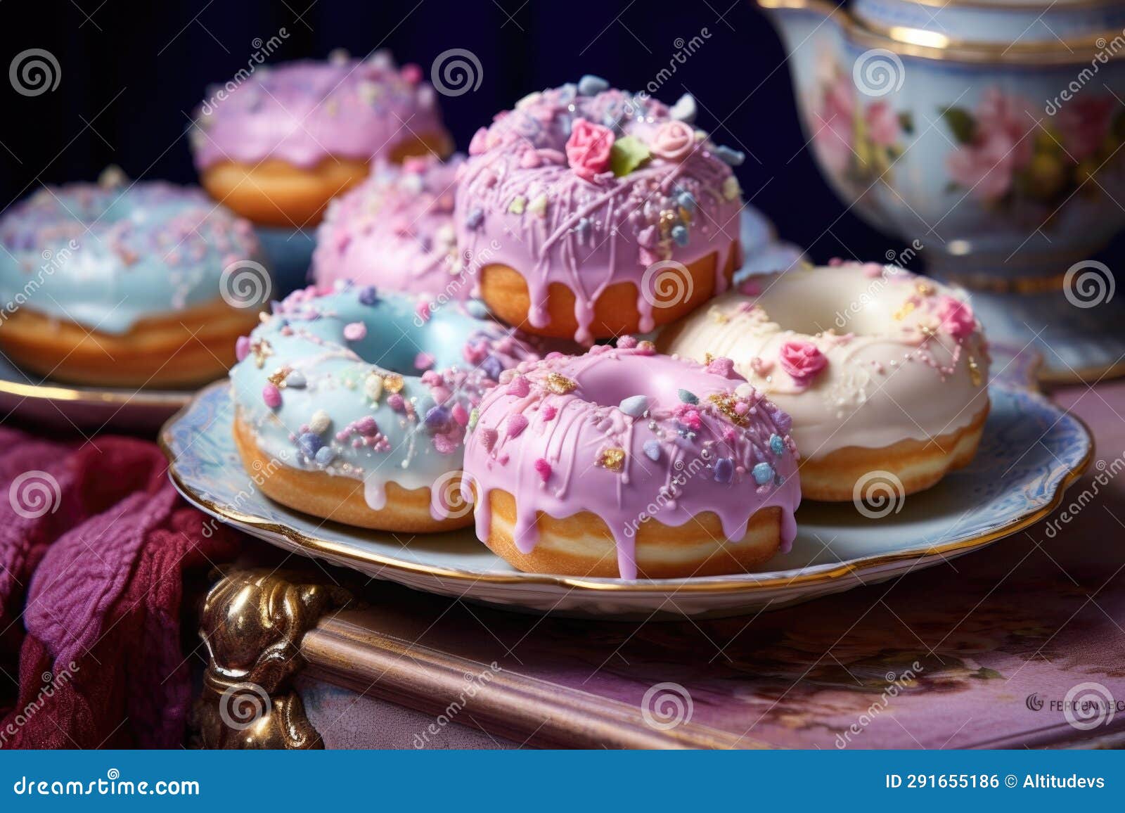 Crafted Doughnuts from Clay Embellished with Pastel Paint Stock Photo ...