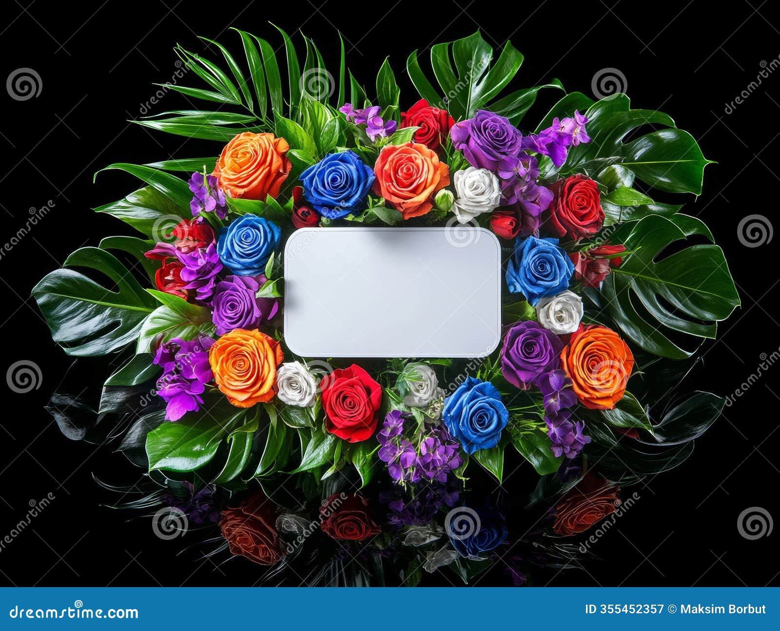 Crafted from a Floral and Leafy Layout, Arranged in a Flat-lay Manner ...