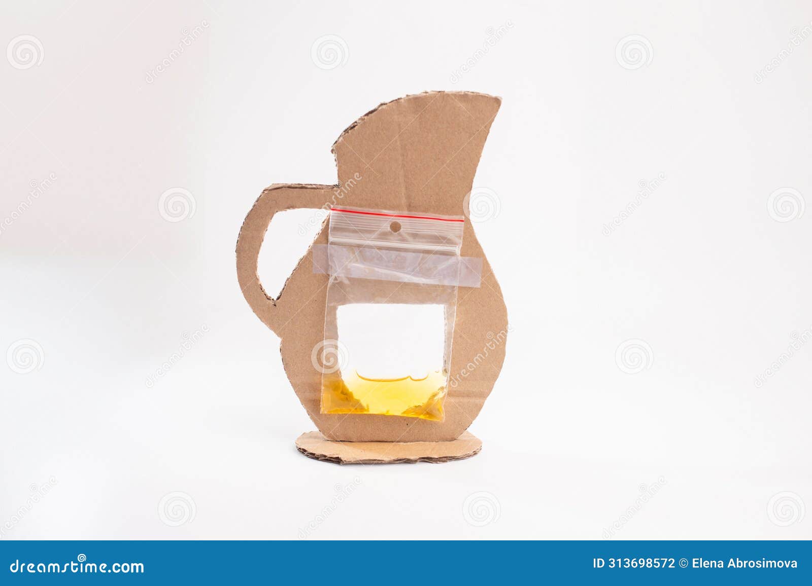 Crafting with Cardboard: Plastic Bag and Cutout Pitcher Assembly Stock ...