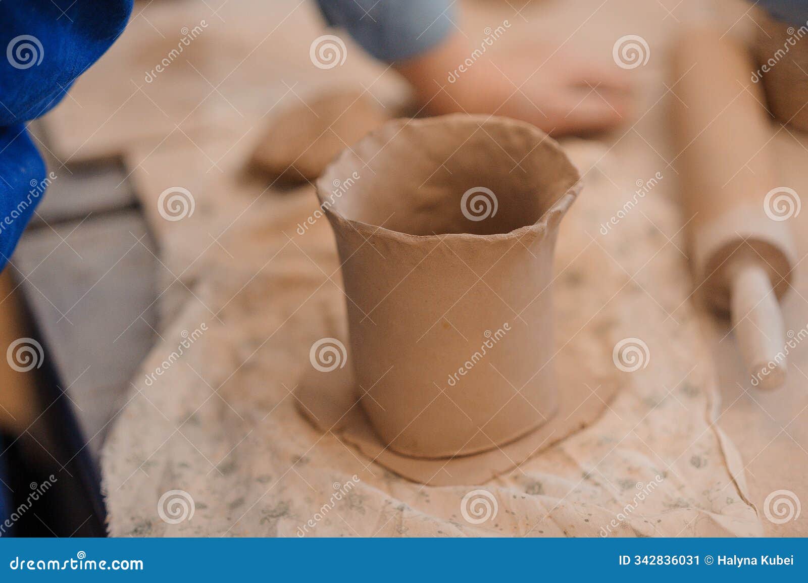 Crafting a Handmade Clay Pot on a Rustic Workbench Stock Image - Image ...