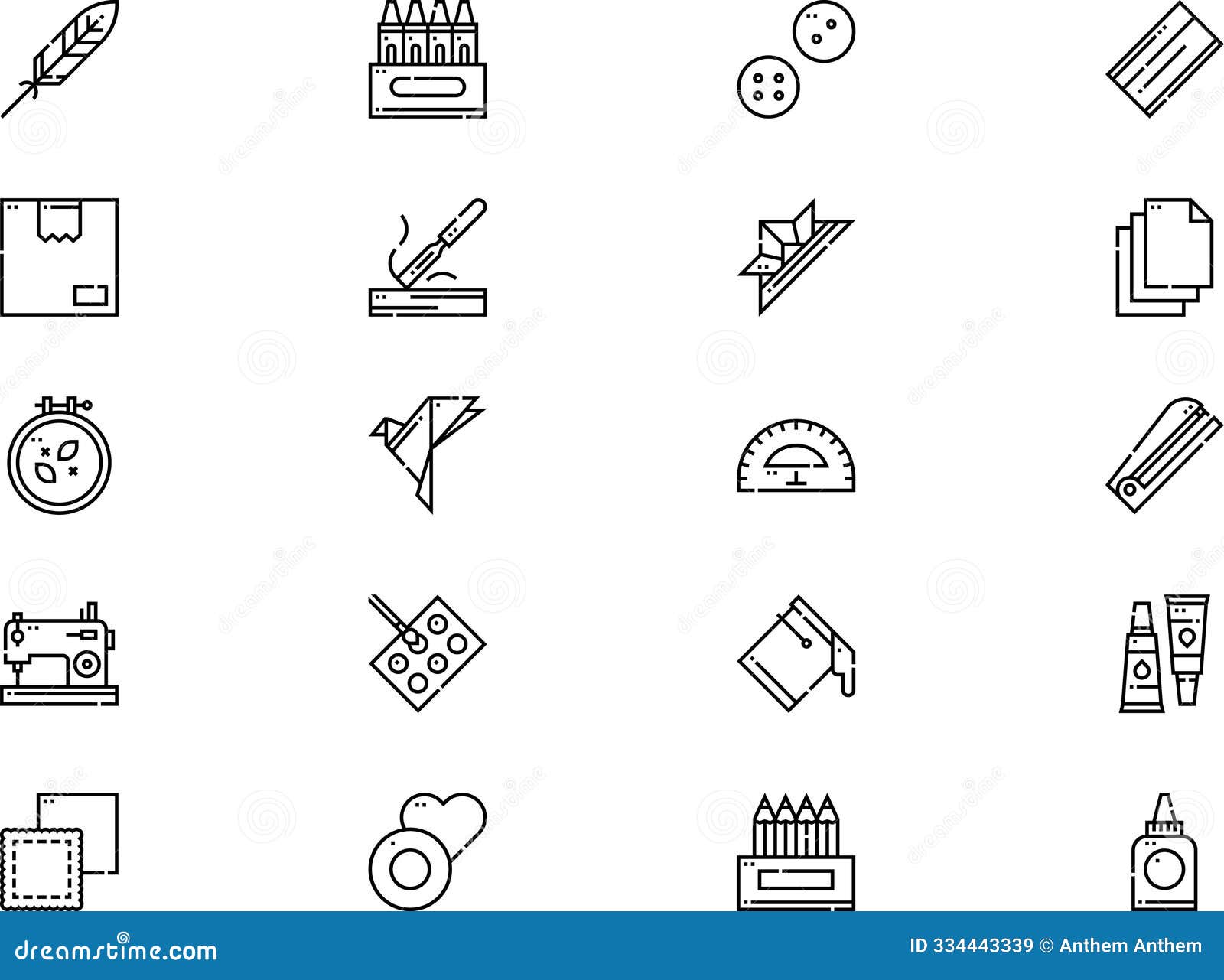 Crafting Icons Collection is a Vector Illustration with Editable Stroke ...