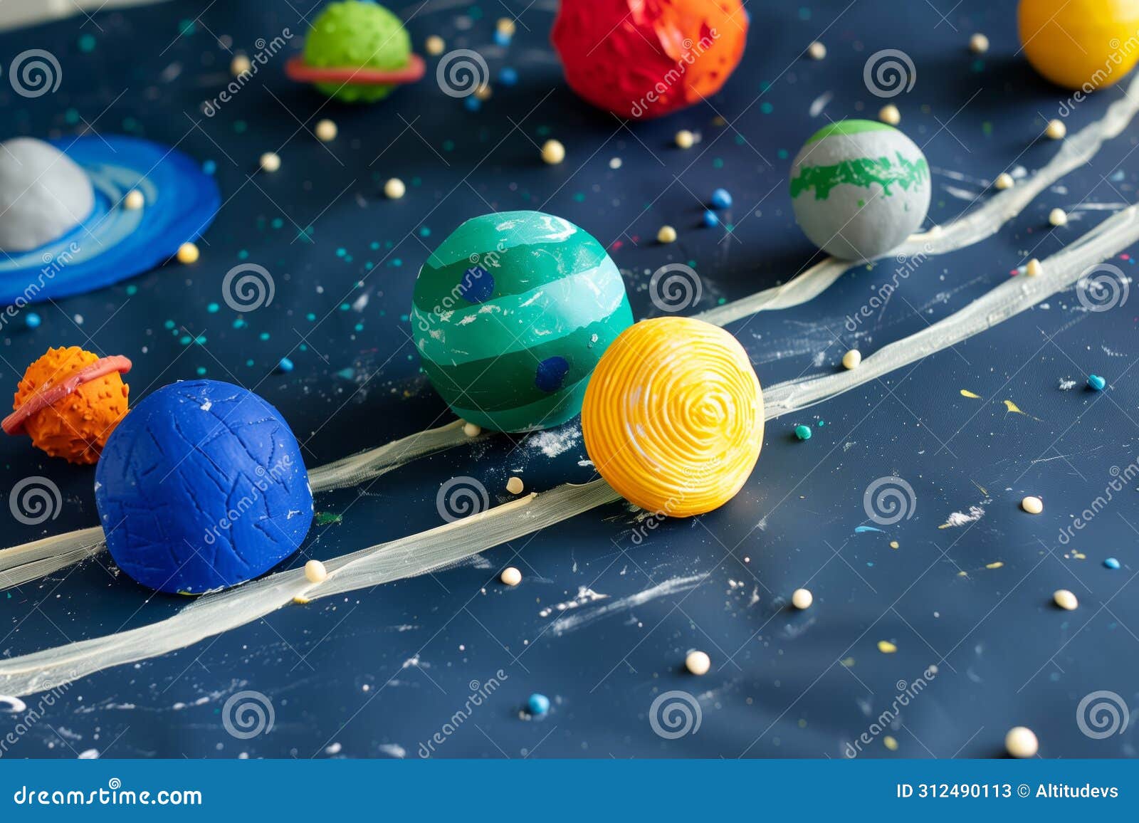 Crafting a Plasticine Solar System with Planets Stock Image - Image of ...