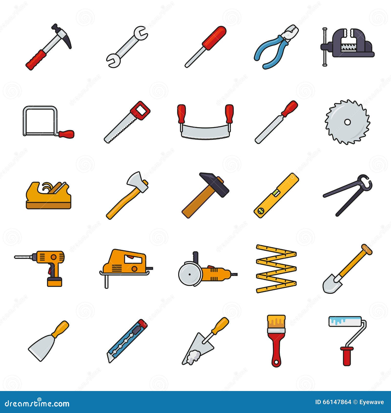 Crafting Tools Filled Line Icons Vector Set Stock Vector - Illustration ...